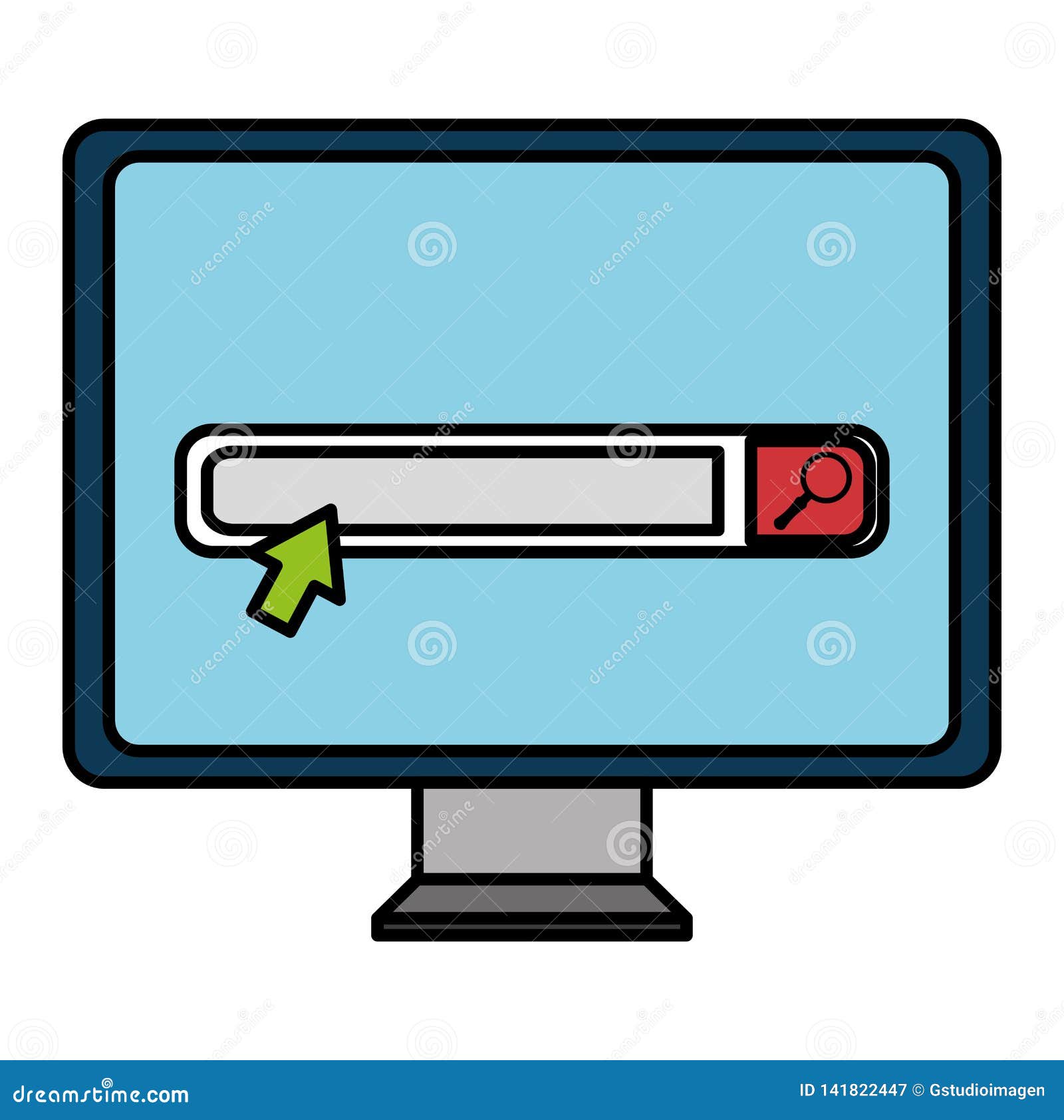 Monitor Computer with Search Bar Stock Vector - Illustration of ...
