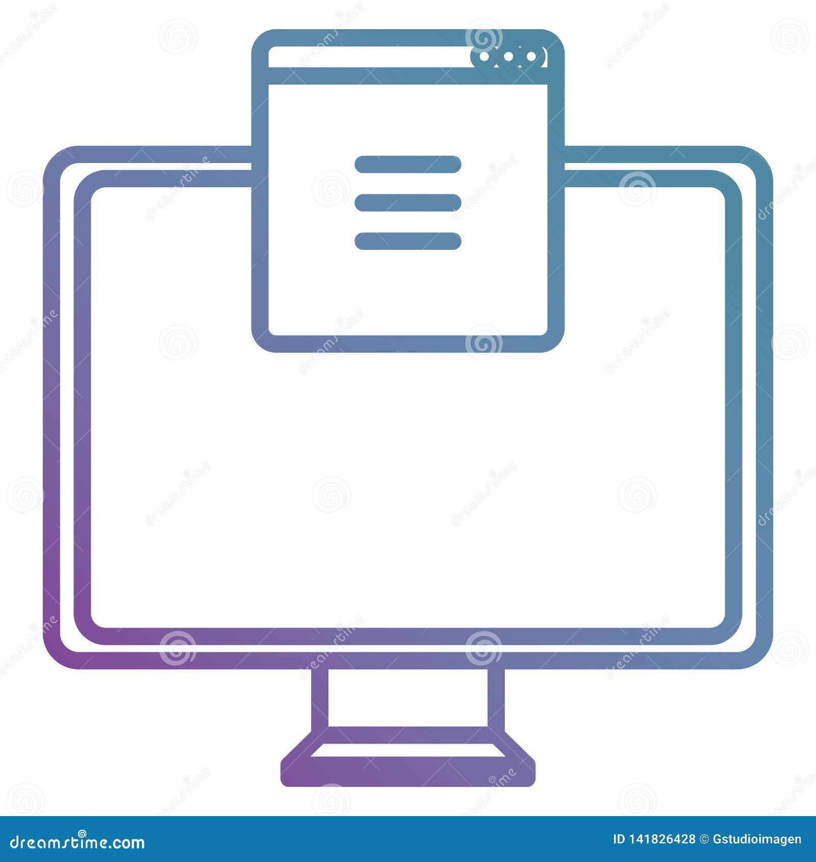 Monitor Computer with Template Webpage Stock Vector - Illustration of ...