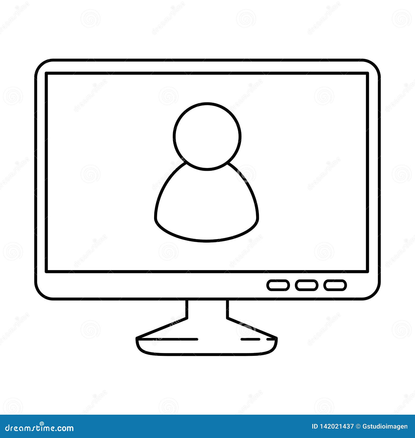 Monitor Avatar Icon Set Royalty-Free Stock Photography | CartoonDealer ...