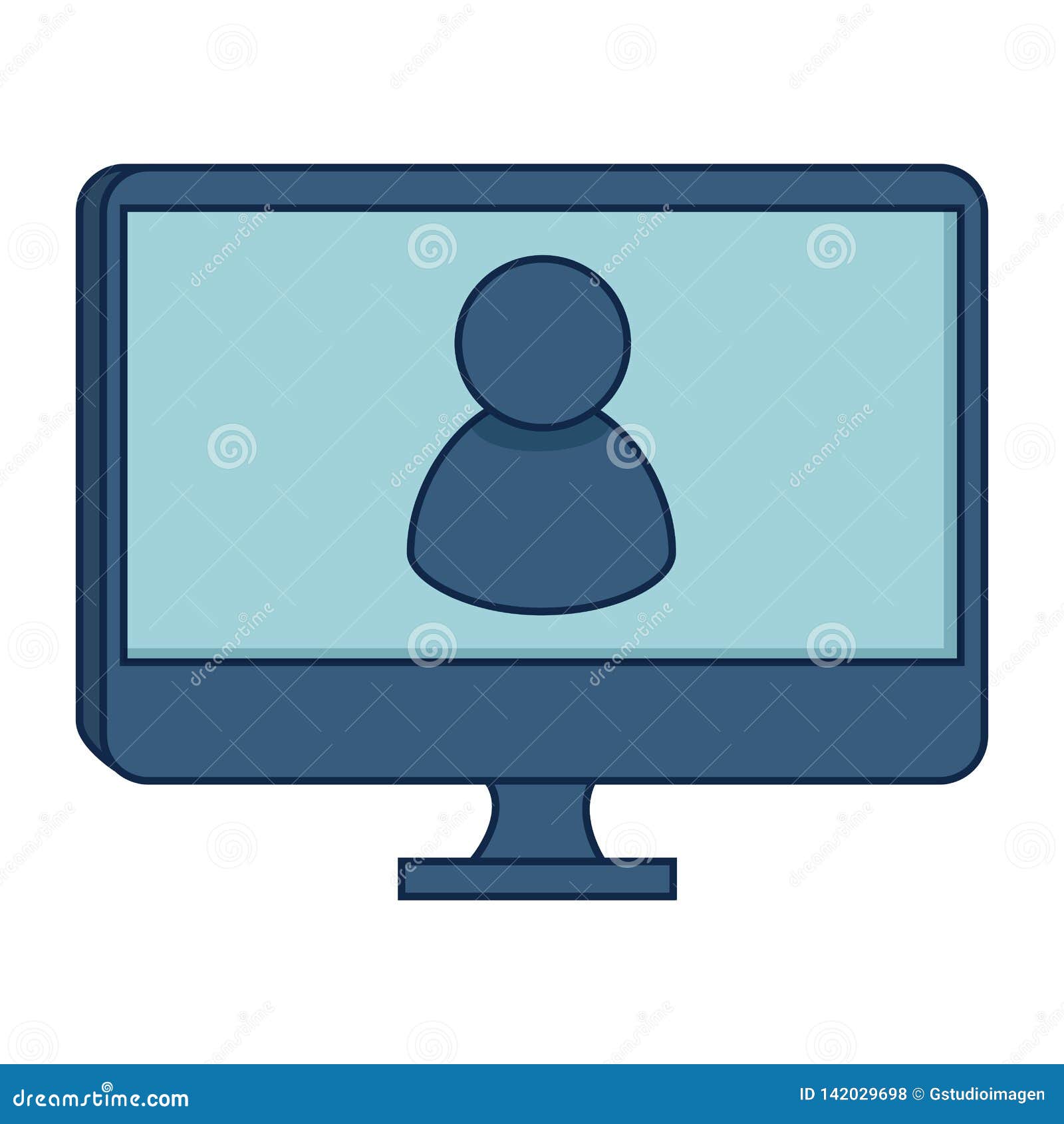 Monitor Computer with User Avatar Stock Vector - Illustration of screen ...