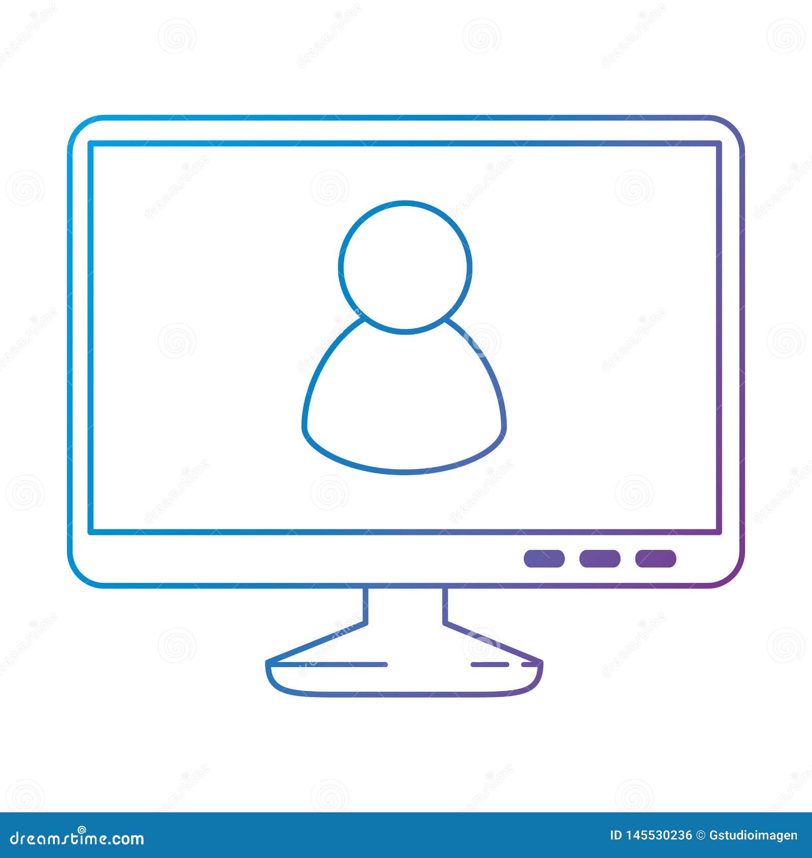 Monitor Computer with User Avatar Stock Illustration - Illustration of ...