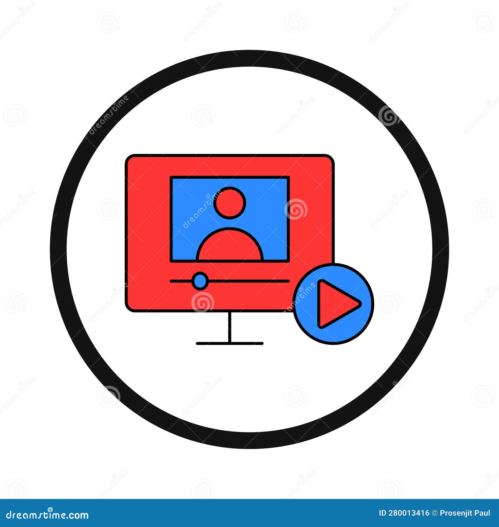 Monitor, Computer, Video Player, Video, Computer Video Icon Stock ...