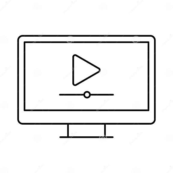 Monitor, Computer, Video Player, Video, Computer Video Icon Stock ...