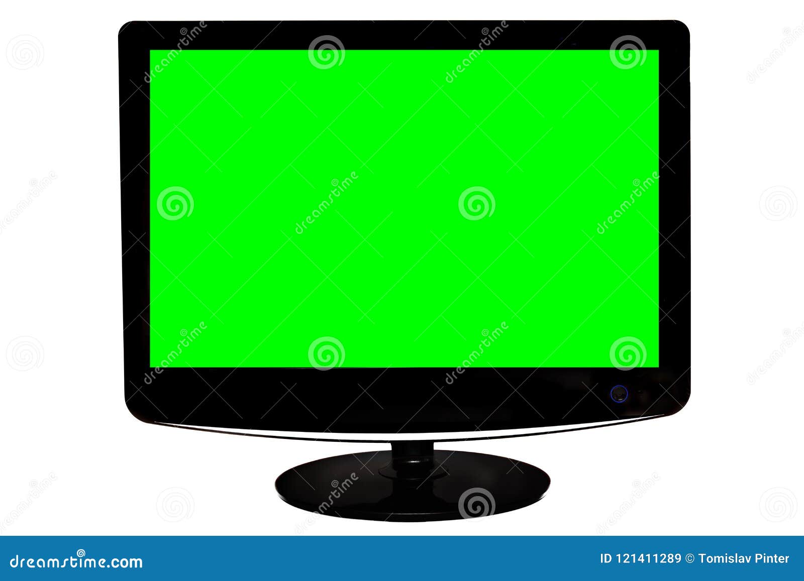 Monitor Con La Pantalla Verde Imagen de archivo - Imagen de pantalla ...