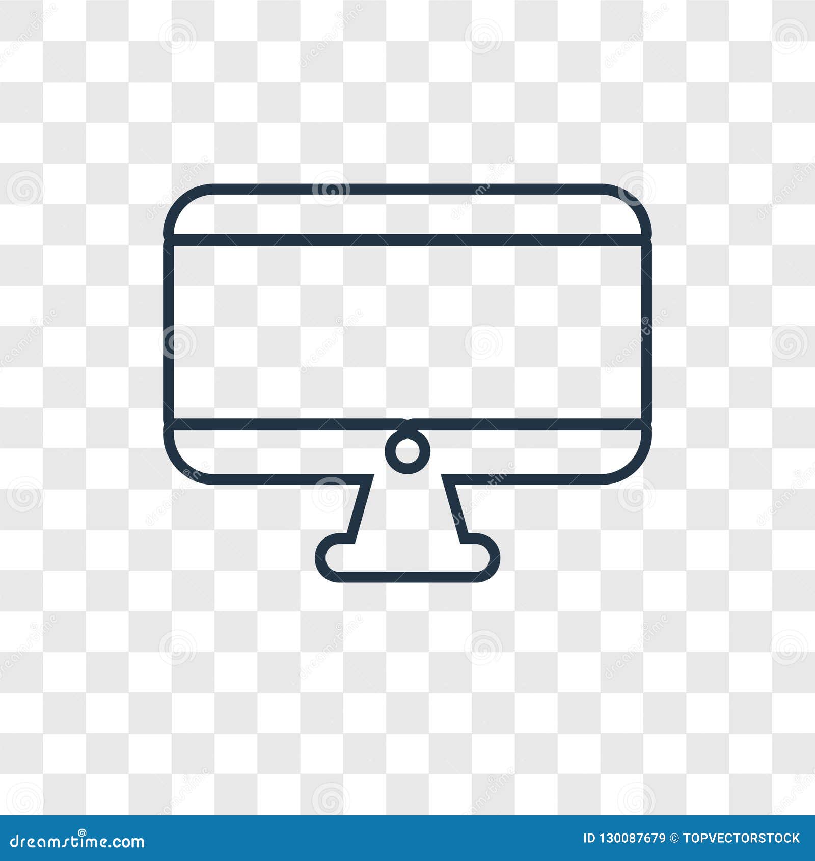 Monitor Concept Vector Linear Icon Isolated on Transparent Background ...