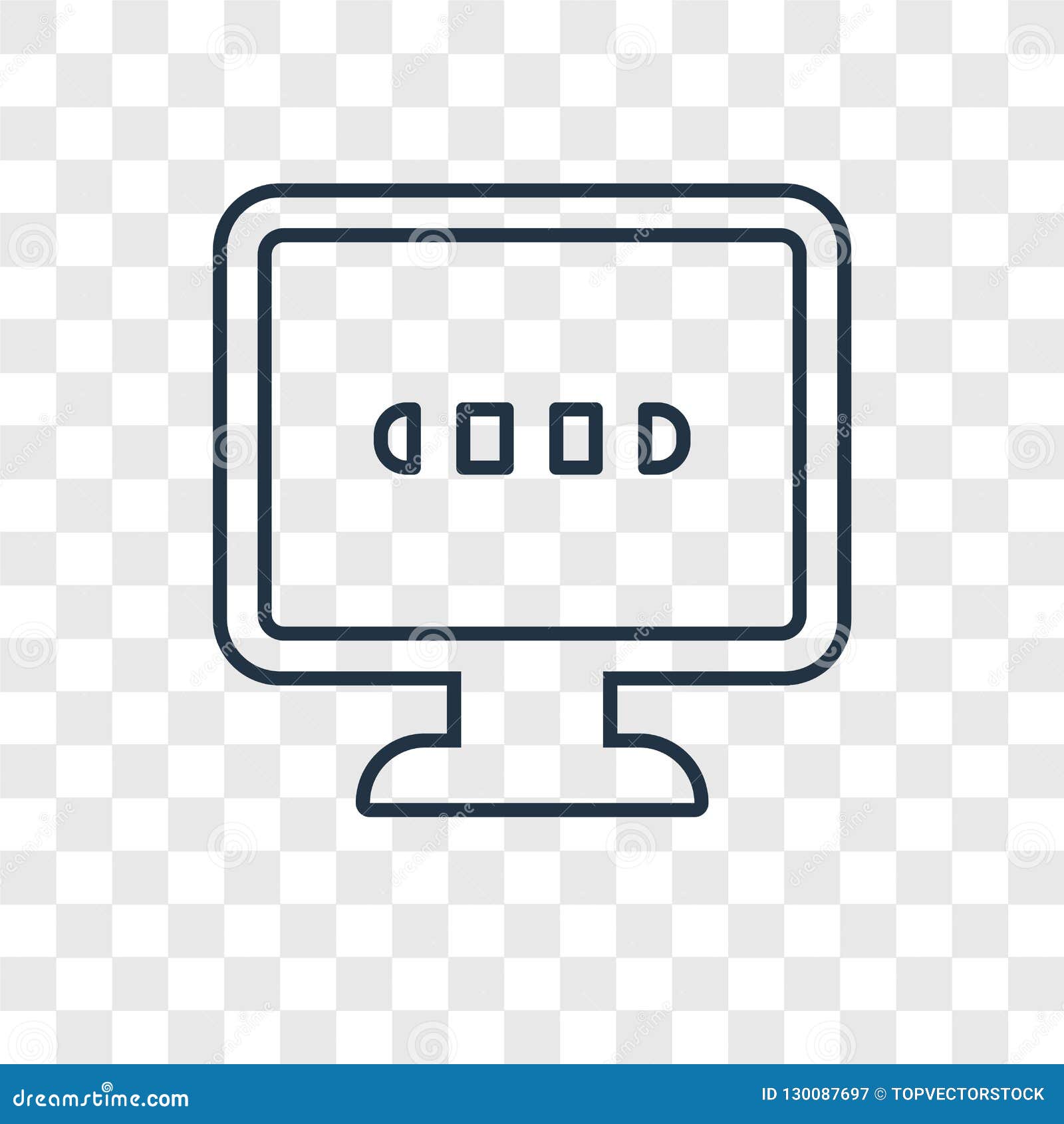 Monitor Concept Vector Linear Icon Isolated on Transparent Background ...