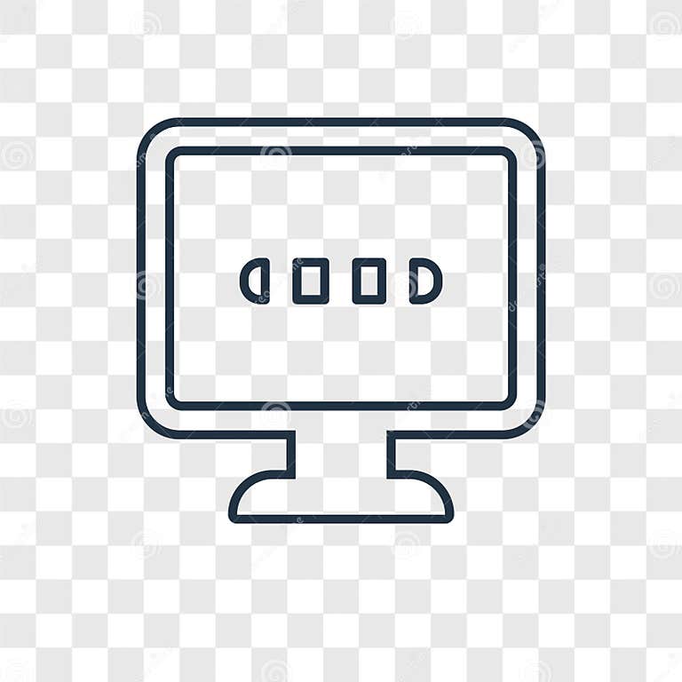 Monitor Concept Vector Linear Icon Isolated on Transparent Background ...