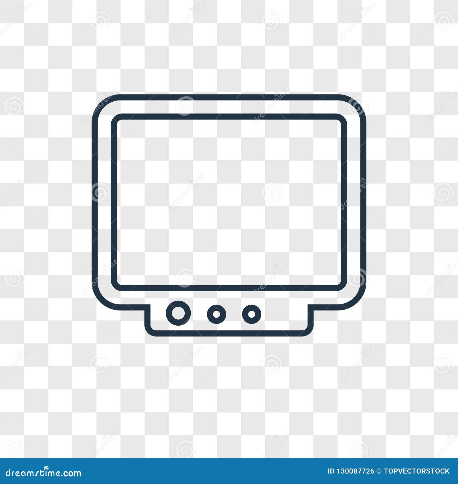 Monitor Concept Vector Linear Icon Isolated on Transparent Background ...
