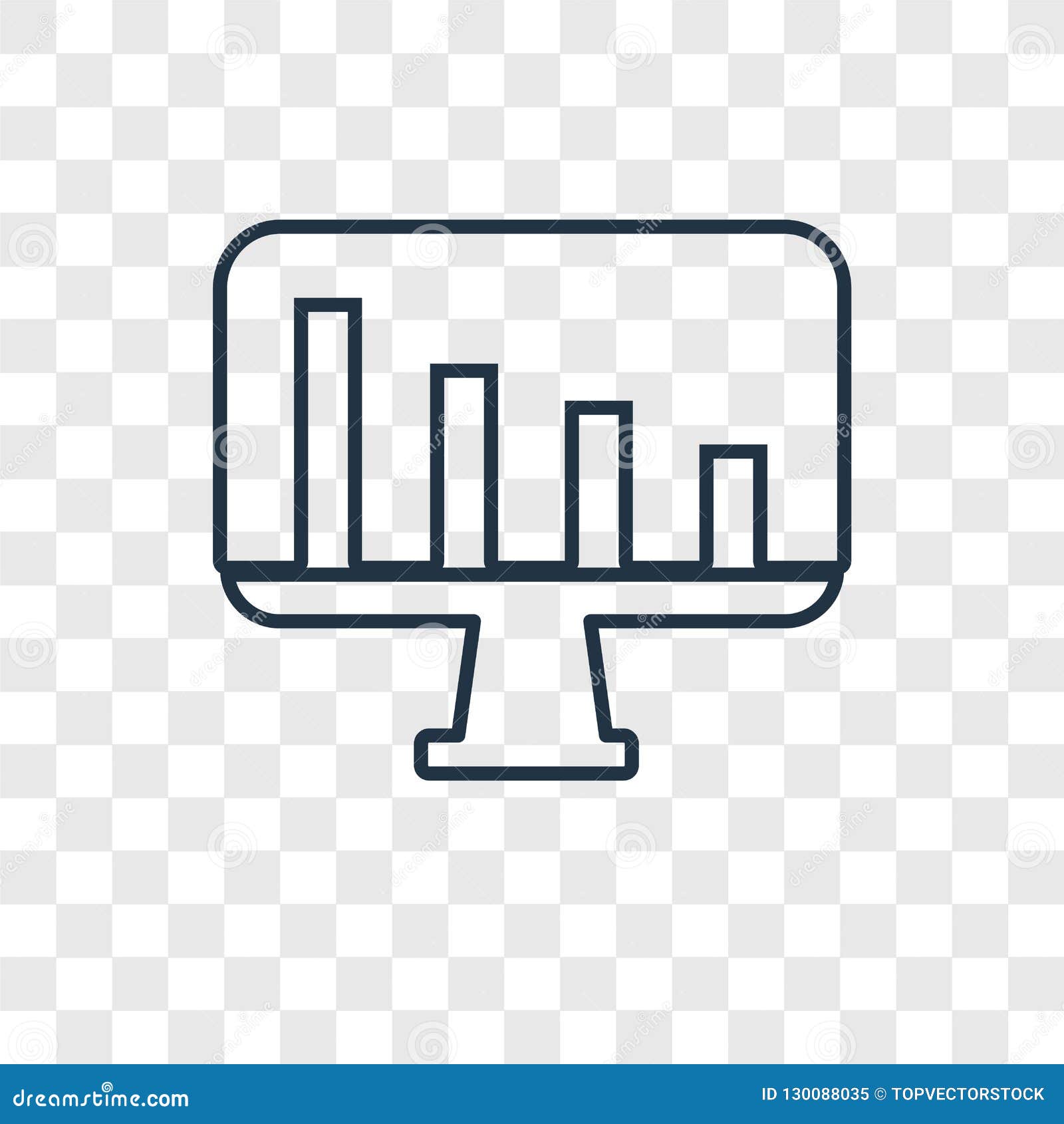 Monitor Concept Vector Linear Icon Isolated on Transparent Background ...