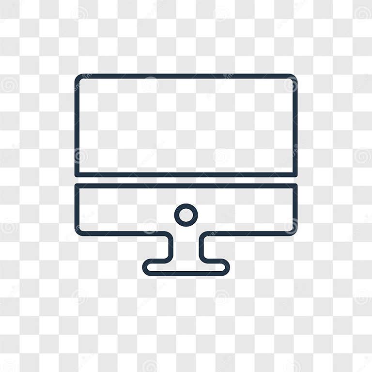 Monitor Concept Vector Linear Icon Isolated on Transparent Background ...