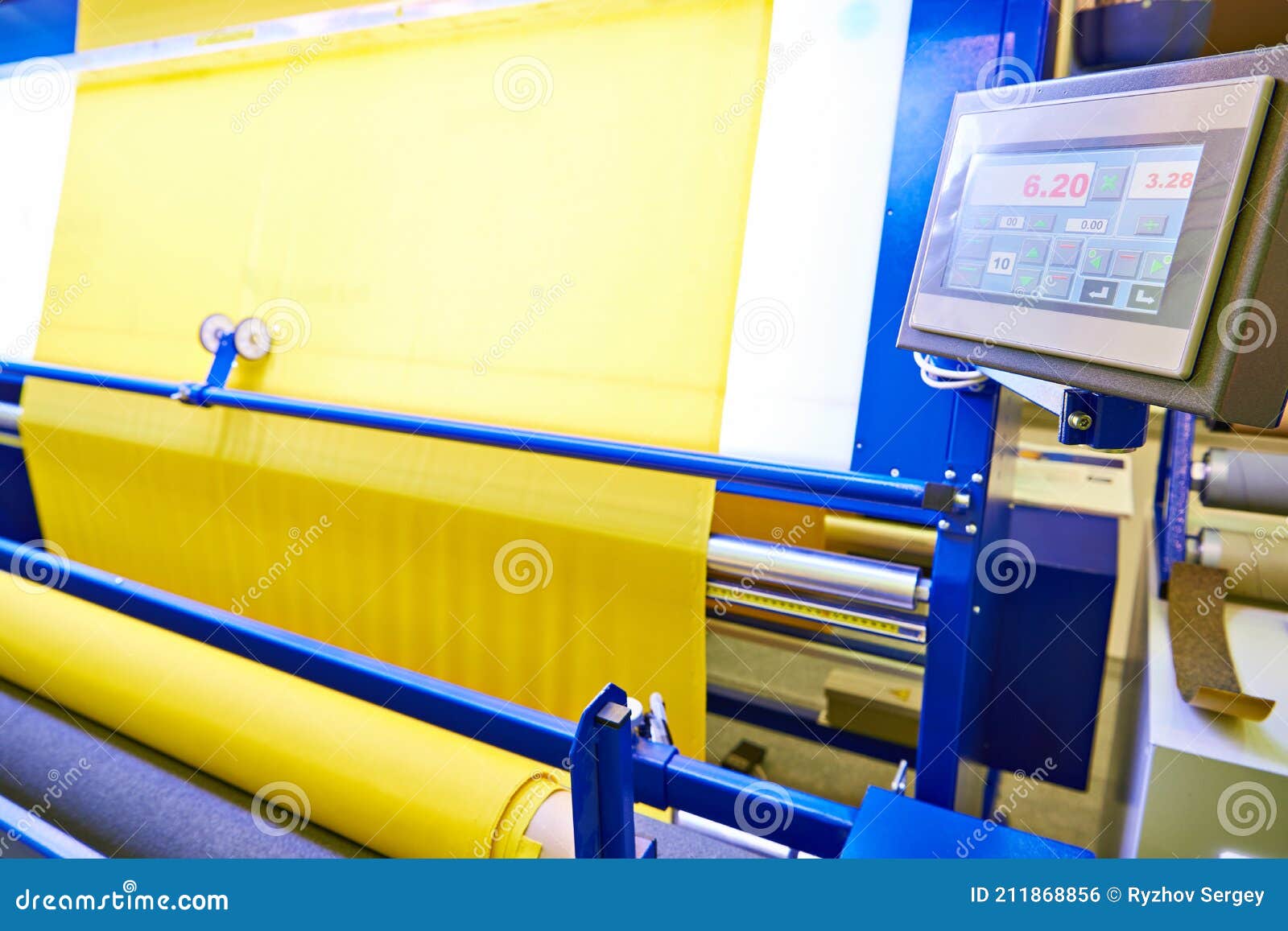 Monitor Control Panel of Fabric Inspection Machine Stock Photo - Image ...