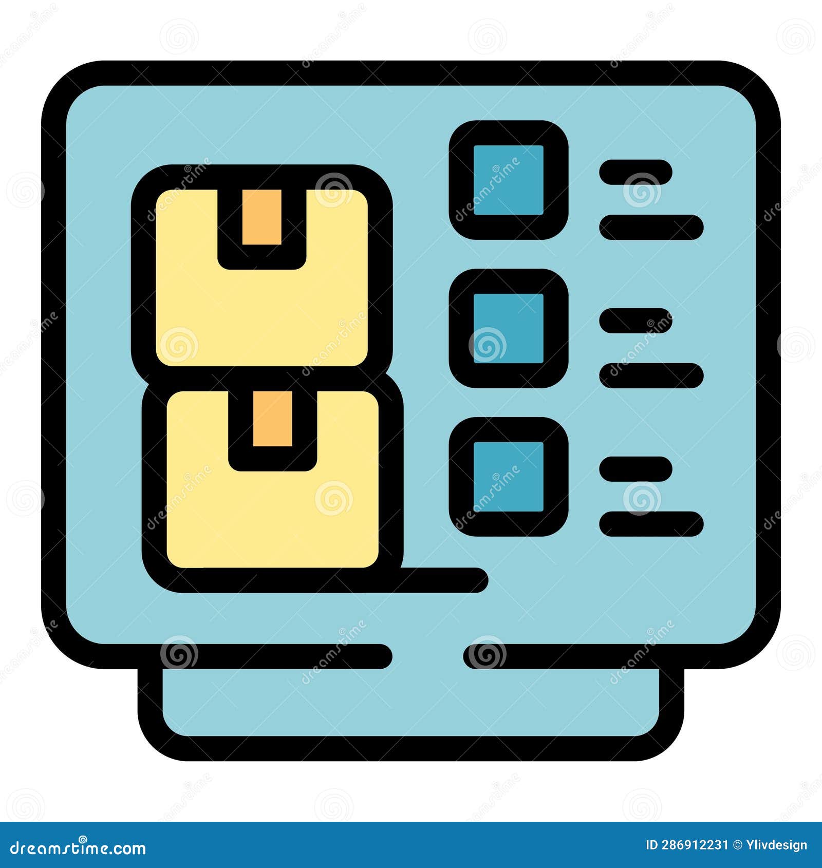 Monitor Control Product Icon Vector Flat Stock Illustration ...