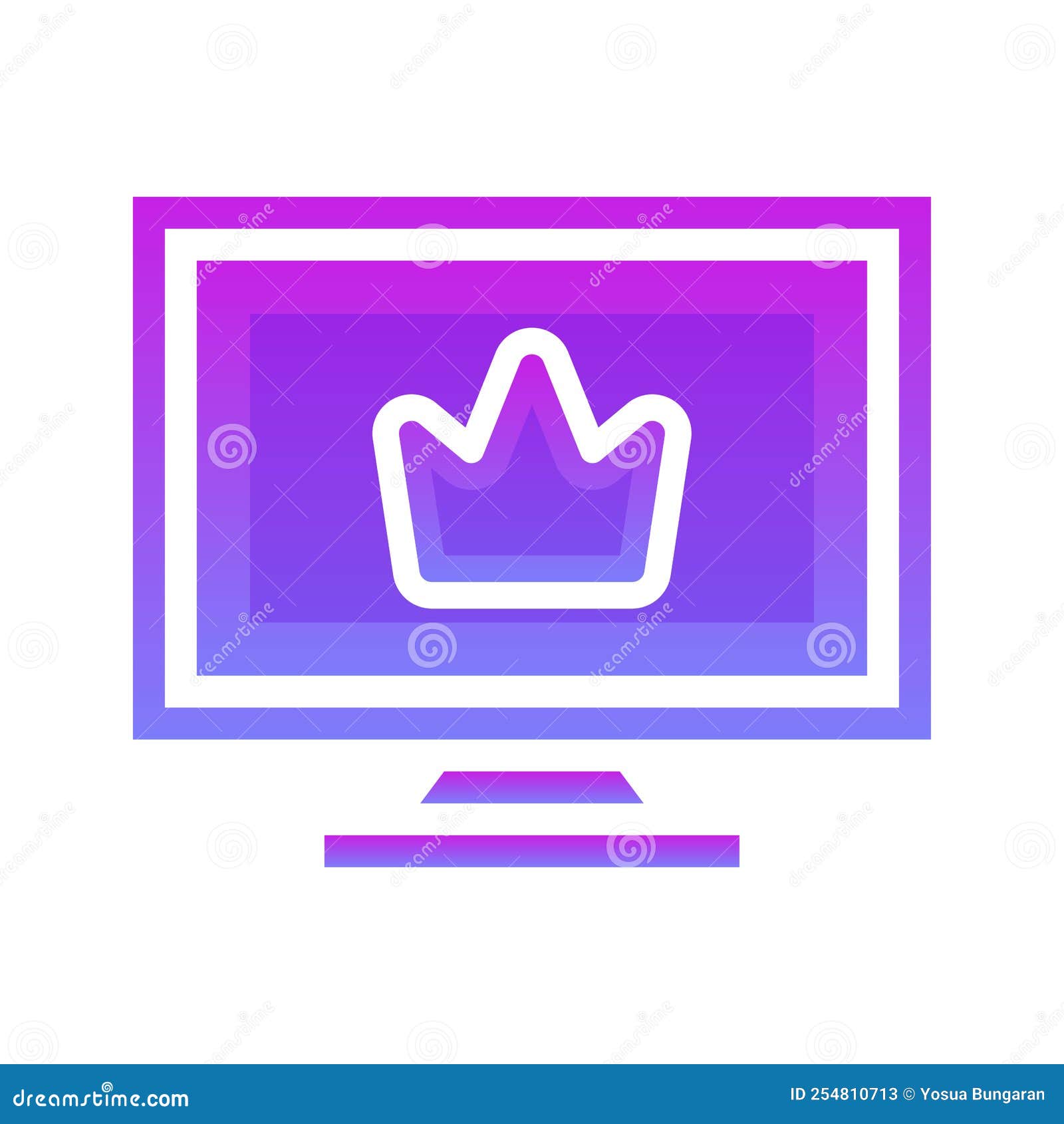 Monitor Crown Logo Gradient Design Template Icon Element Stock Vector ...