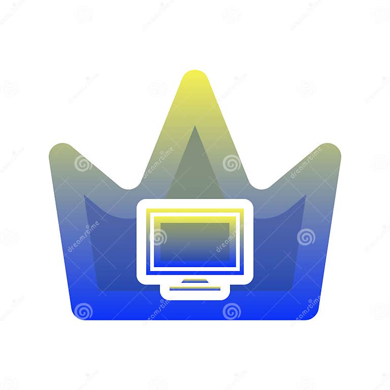 Monitor Crown Logo Gradient Design Template Icon Element Stock Vector ...