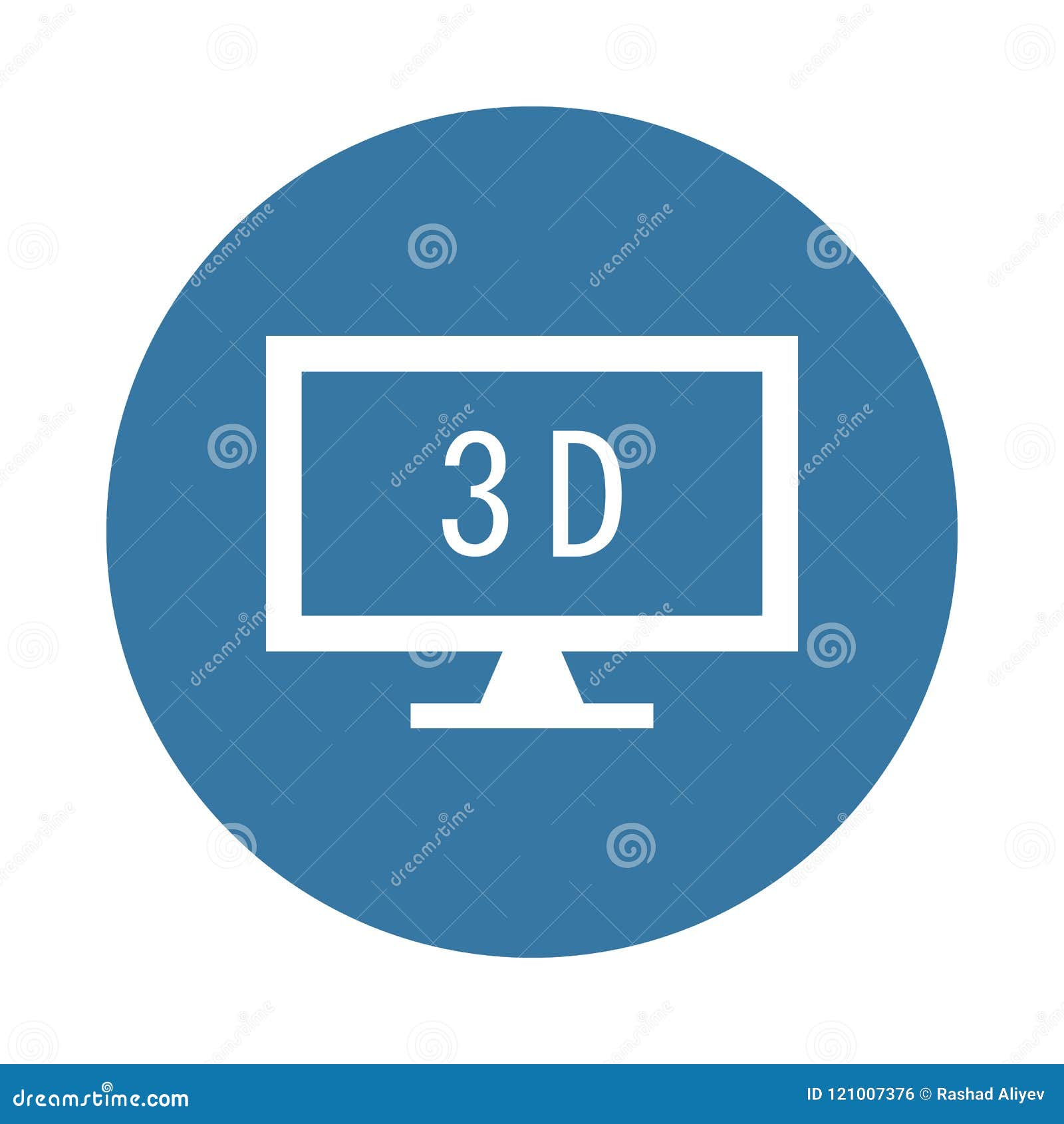 Monitor with 3d Icon in Badge Style Stock Illustration - Illustration ...