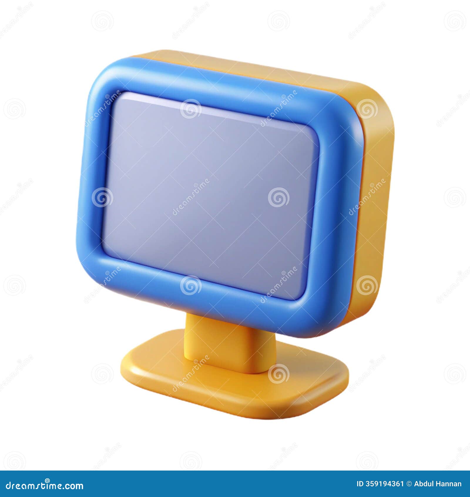 Monitor 3D IconTechnology and Digital Screen Symbol Stock Illustration ...