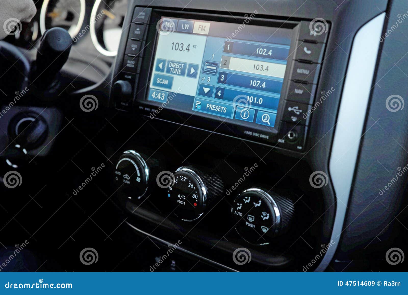 Monitor on the Dashboard of the Car Stock Image - Image of equipment ...