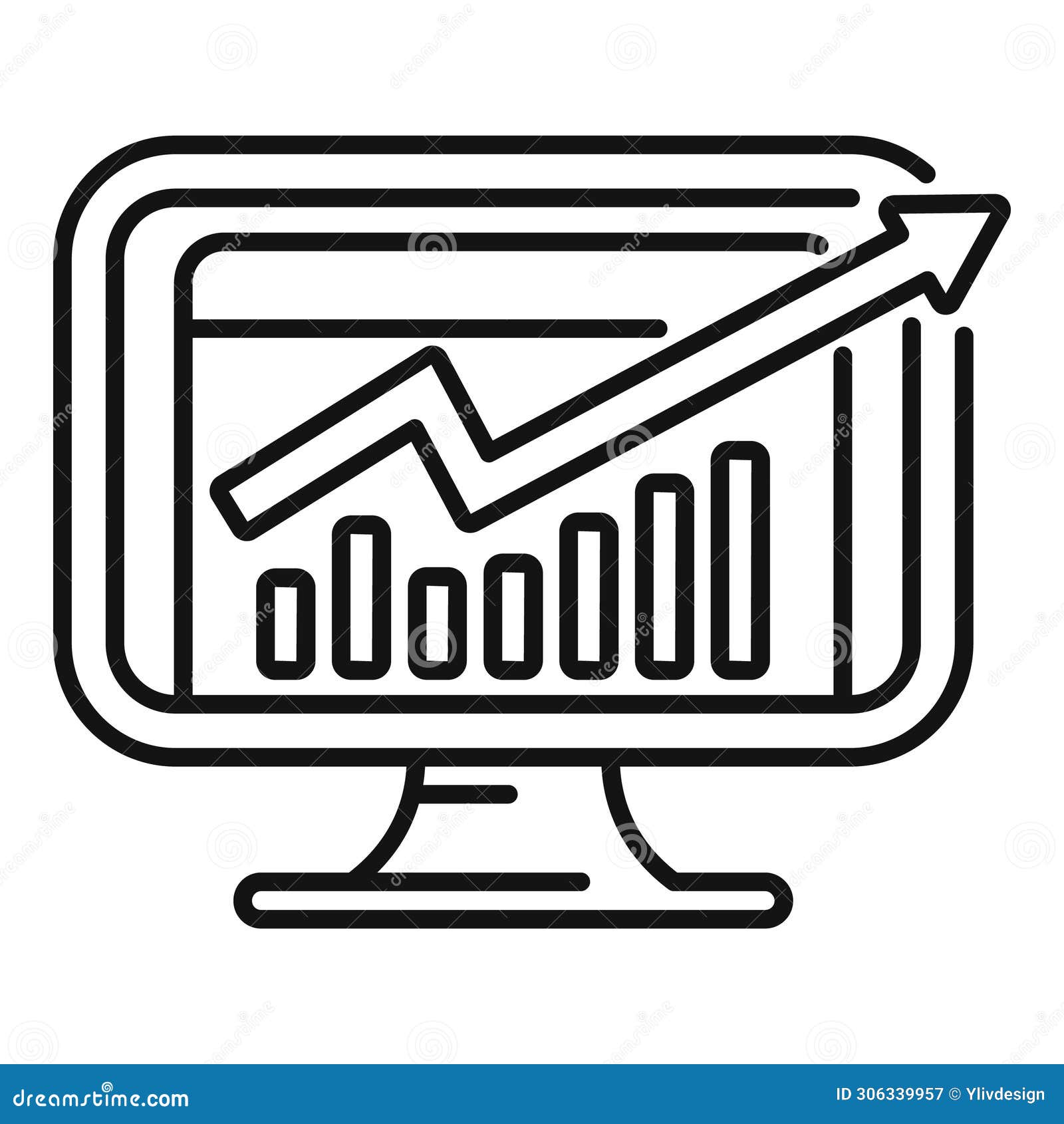 Digital Bar Chart With Color Coded Bars On Futuristic Interface ...