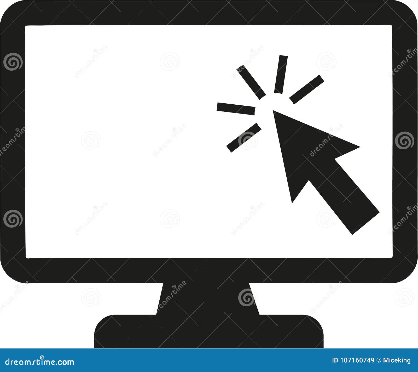 Monitor De Computadora Con El Ratón Ilustración del Vector ...