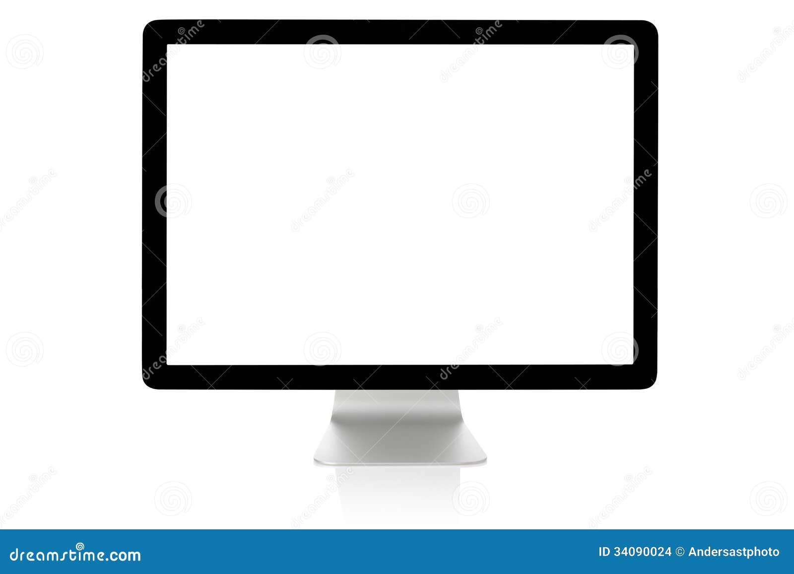 Monitor De Computadora Con La Pantalla Blanca En Blanco Foto de archivo ...