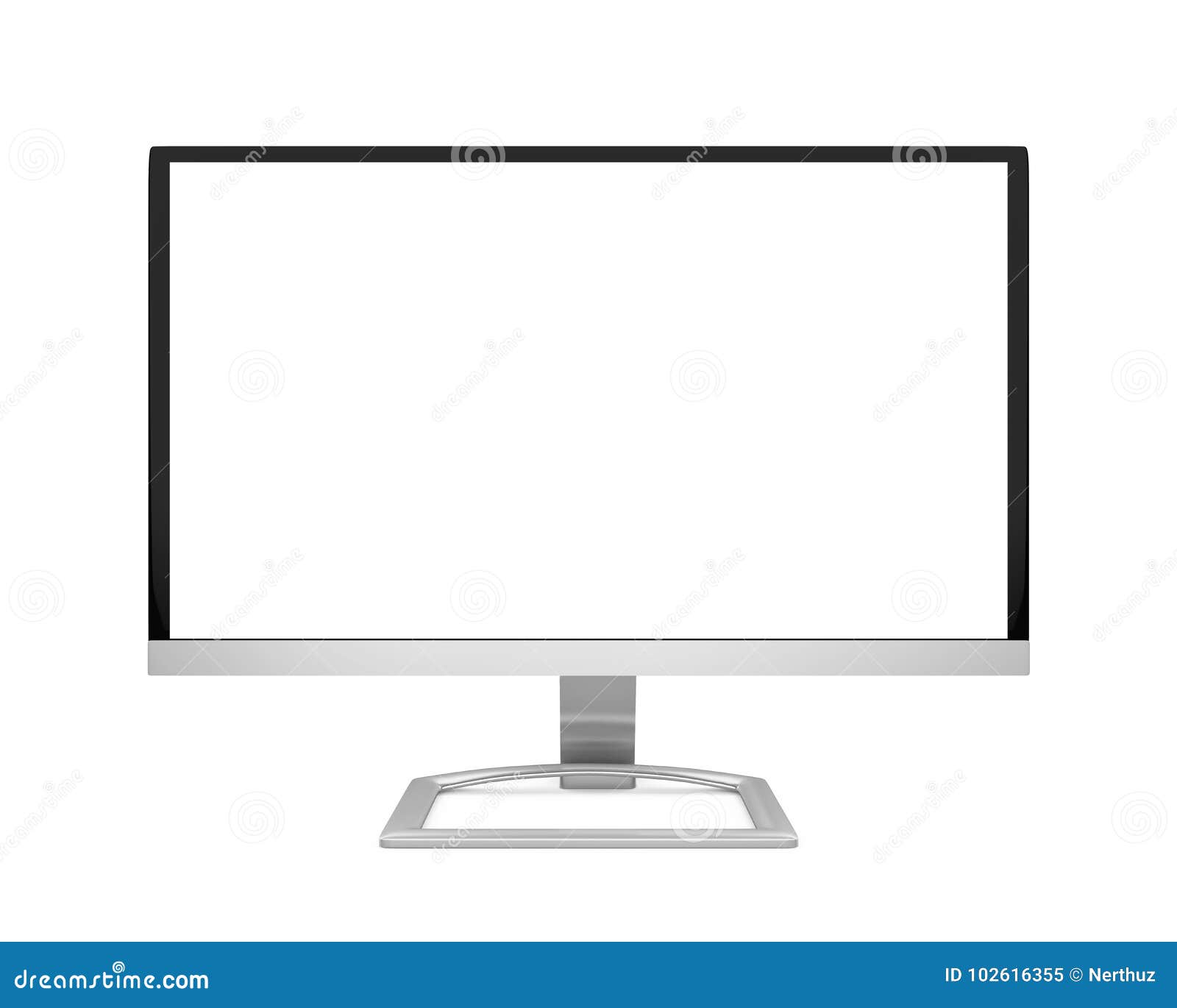 Monitor De Computadora Con La Pantalla Blanca En Blanco Aislada Stock ...