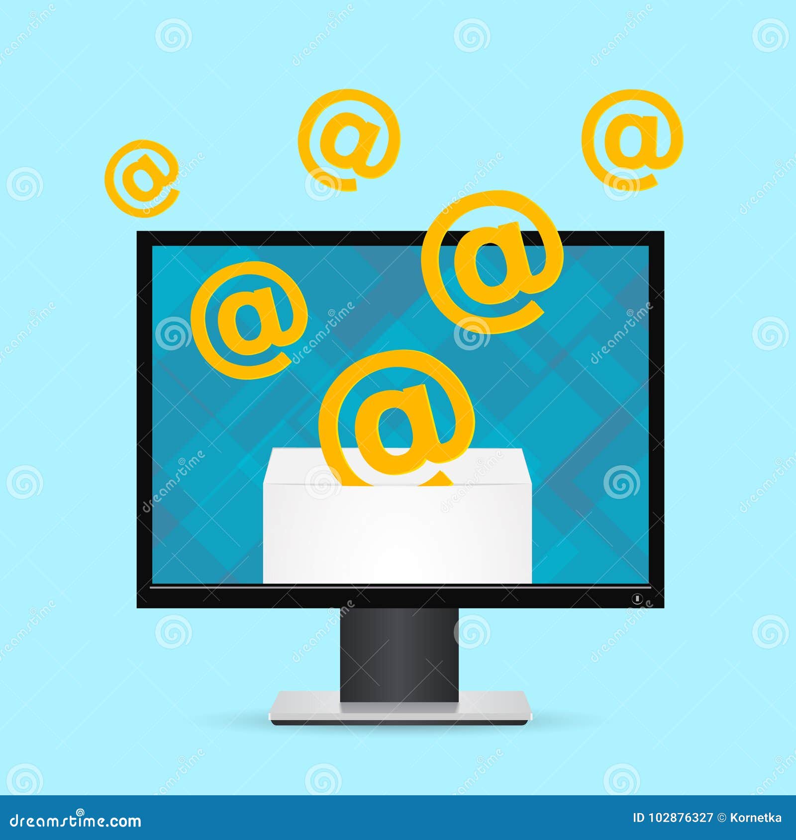 Monitor De Computadora Con Una Letra Ilustración del Vector ...