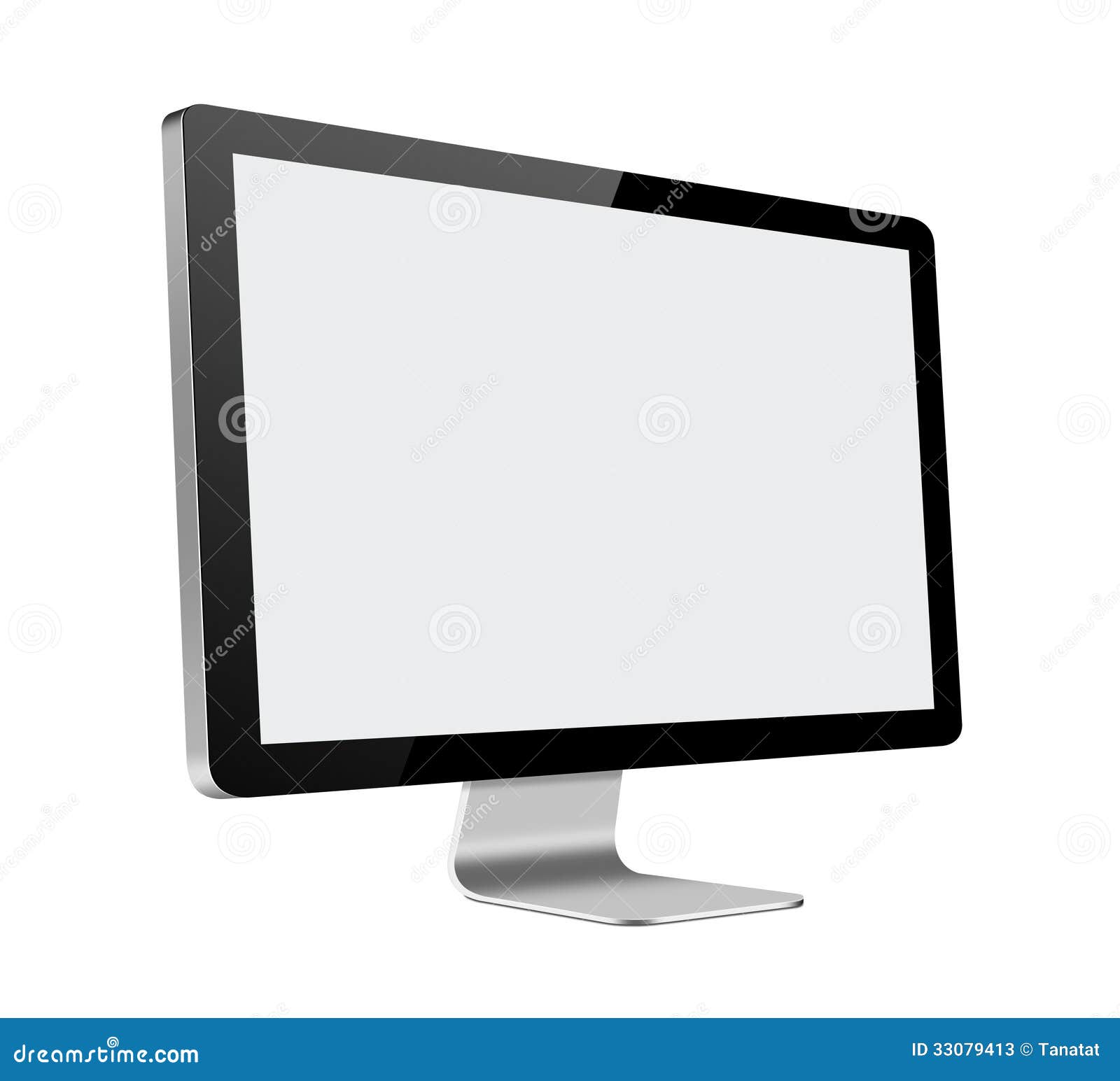 Monitor De Computadora Del LCD Con La Pantalla En Blanco En Blanco ...
