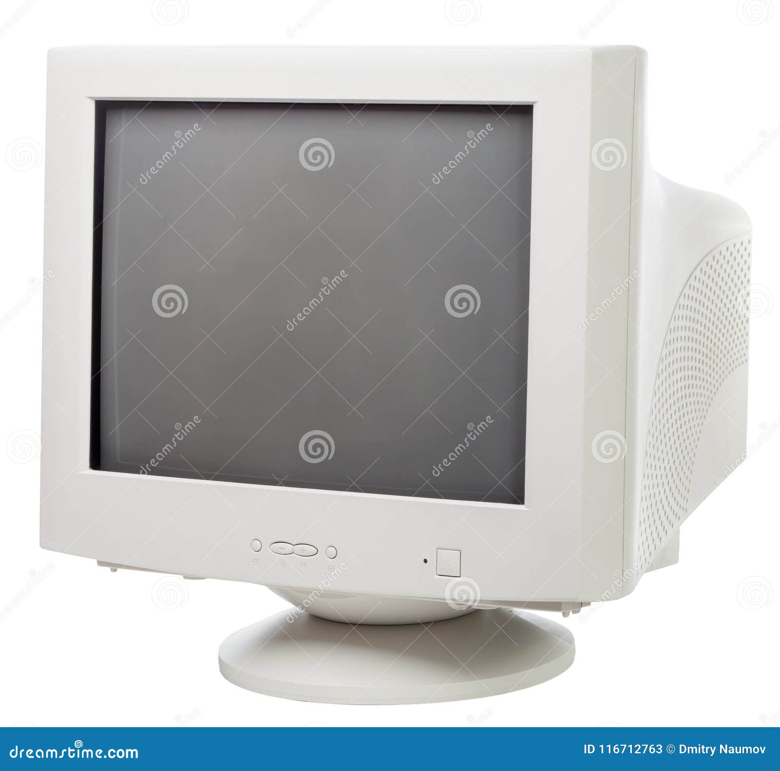 Monitor De Computadora Viejo De La CRT Aislado En Blanco Imagen de ...