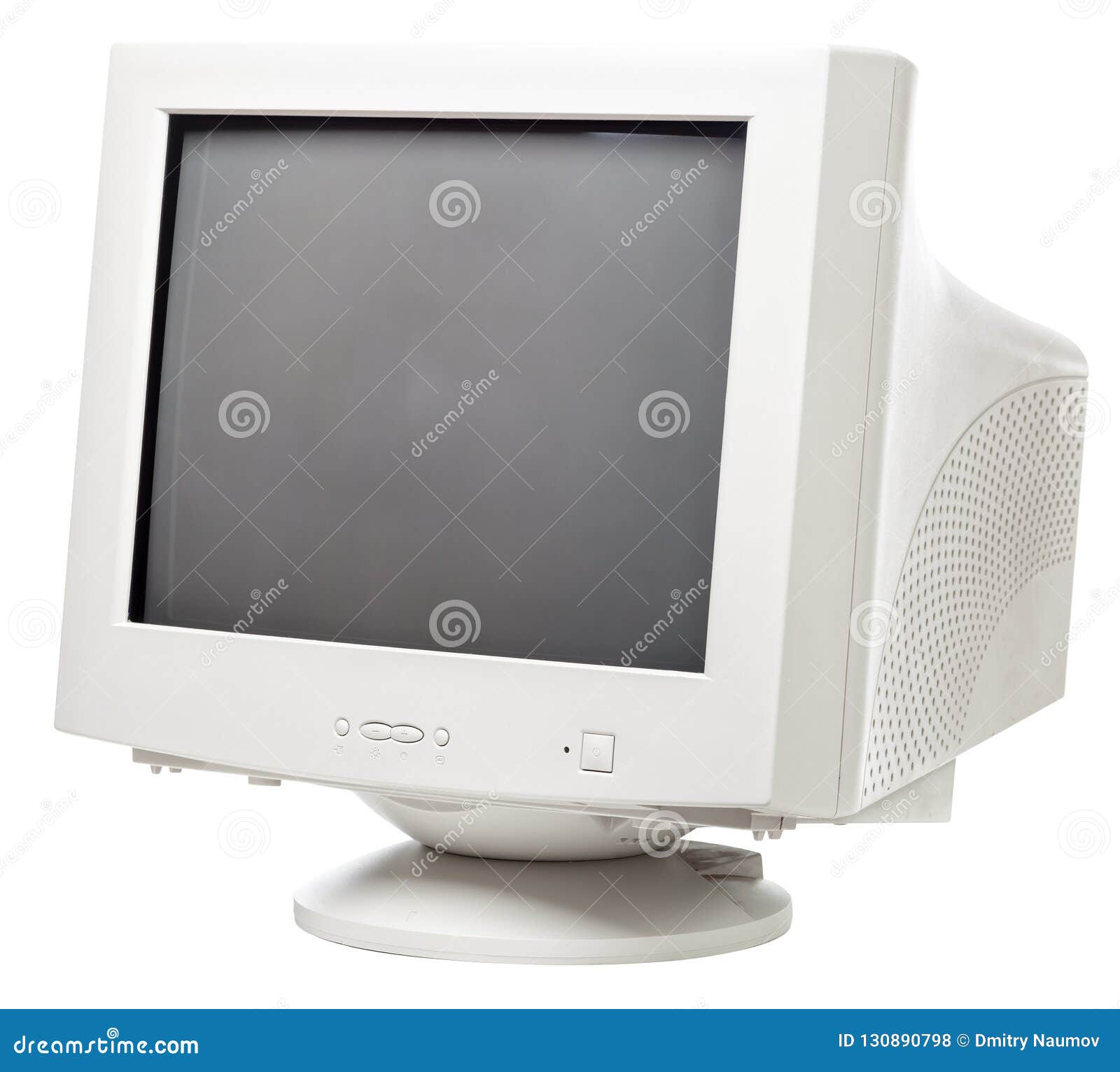 Monitor De Computadora Viejo De La CRT Aislado En Blanco Foto de ...