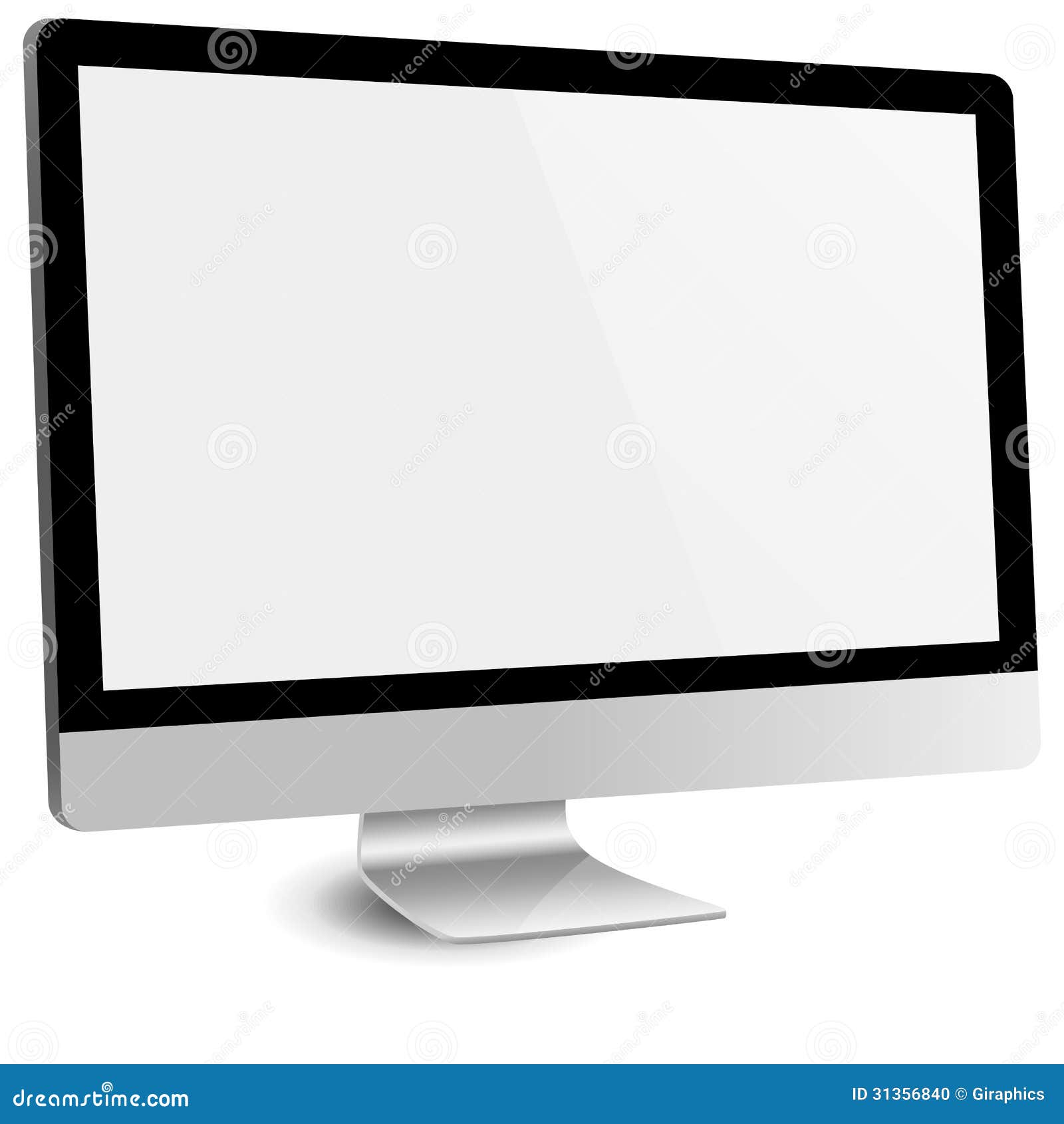 Monitor Del Computer Con Lo Schermo in Bianco Illustrazione Vettoriale ...