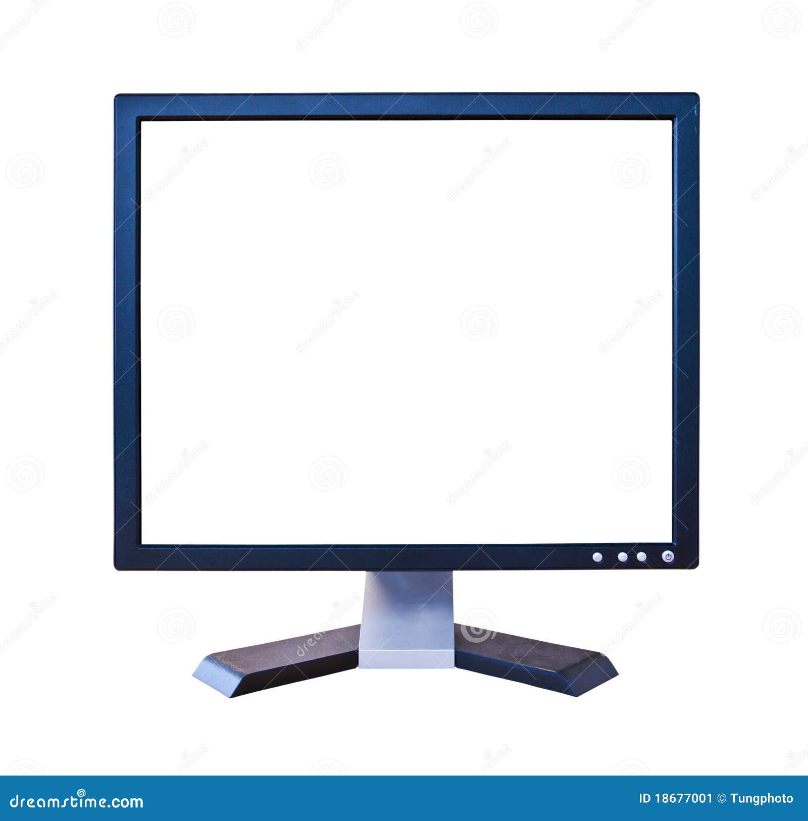 Monitor Del LCD Con La Pantalla En Blanco Aislada Imagen de archivo ...