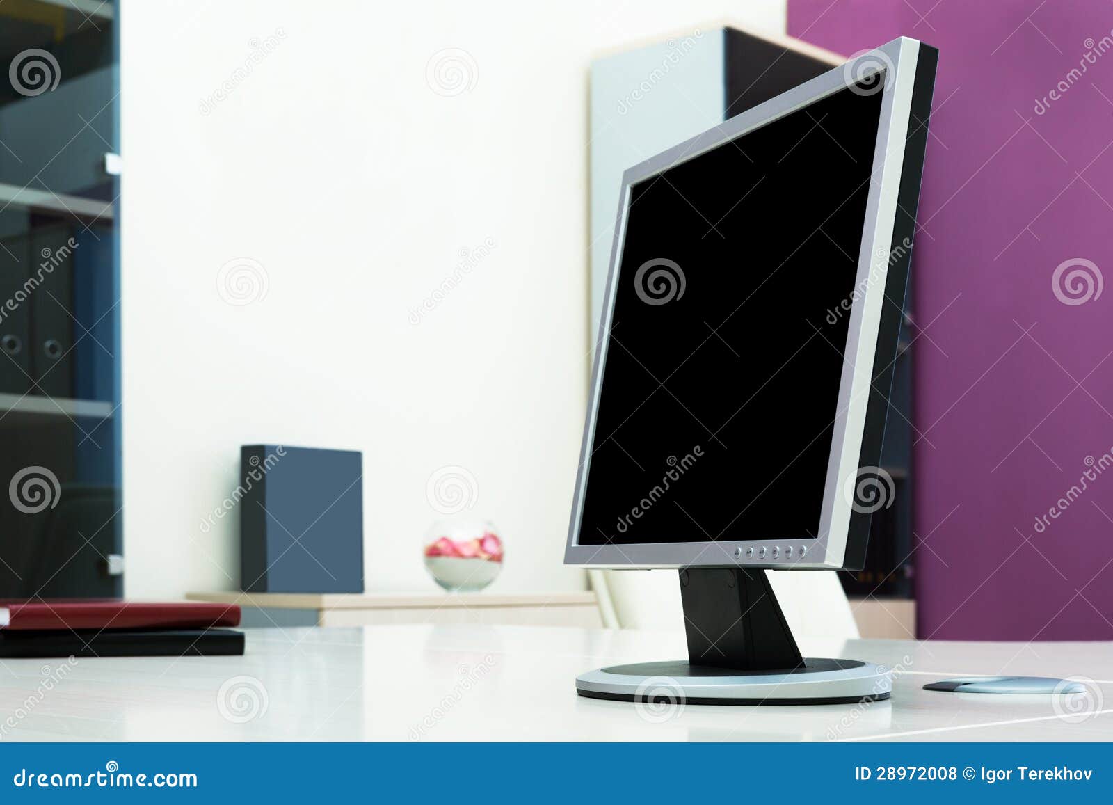 The monitor on a desk stock photo. Image of clean, desktop - 28972008