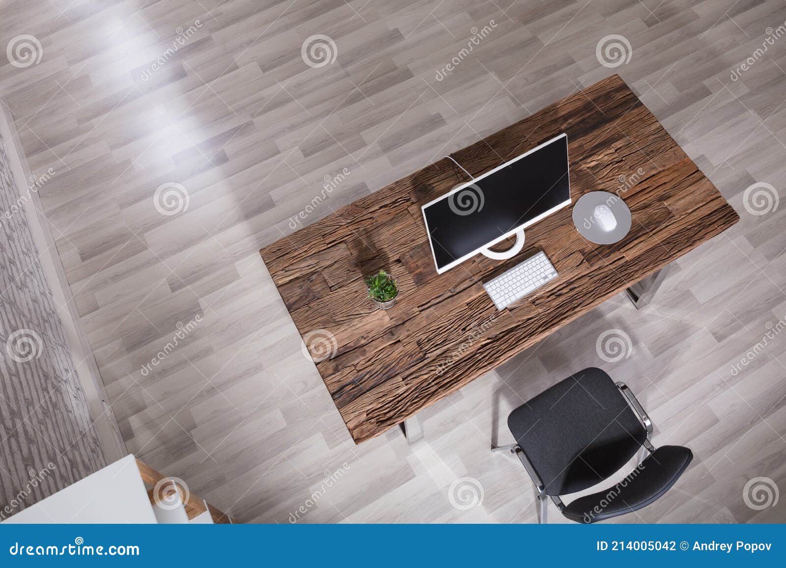 Monitor on a Desk in Office Stock Photo - Image of desk, angle: 214005042