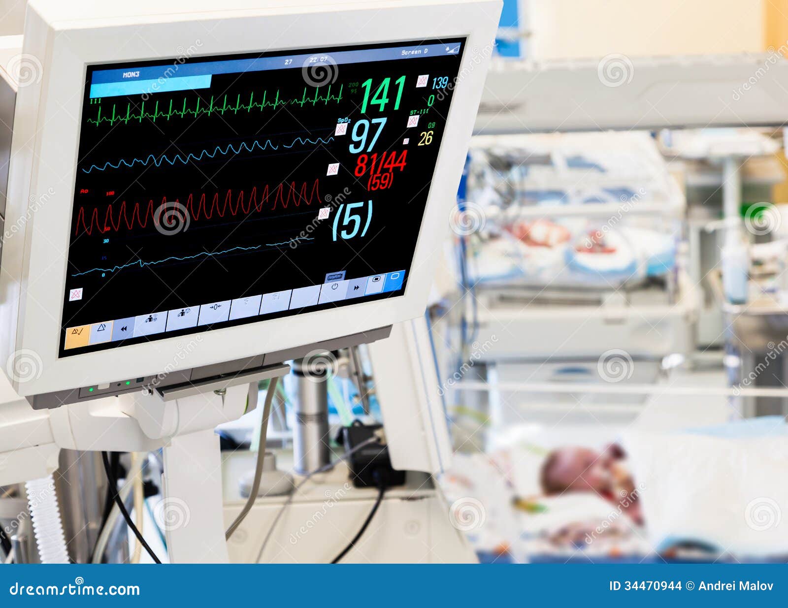 Monitor Di Pazienti in ICU Neonatale Fotografia Stock - Immagine di ...