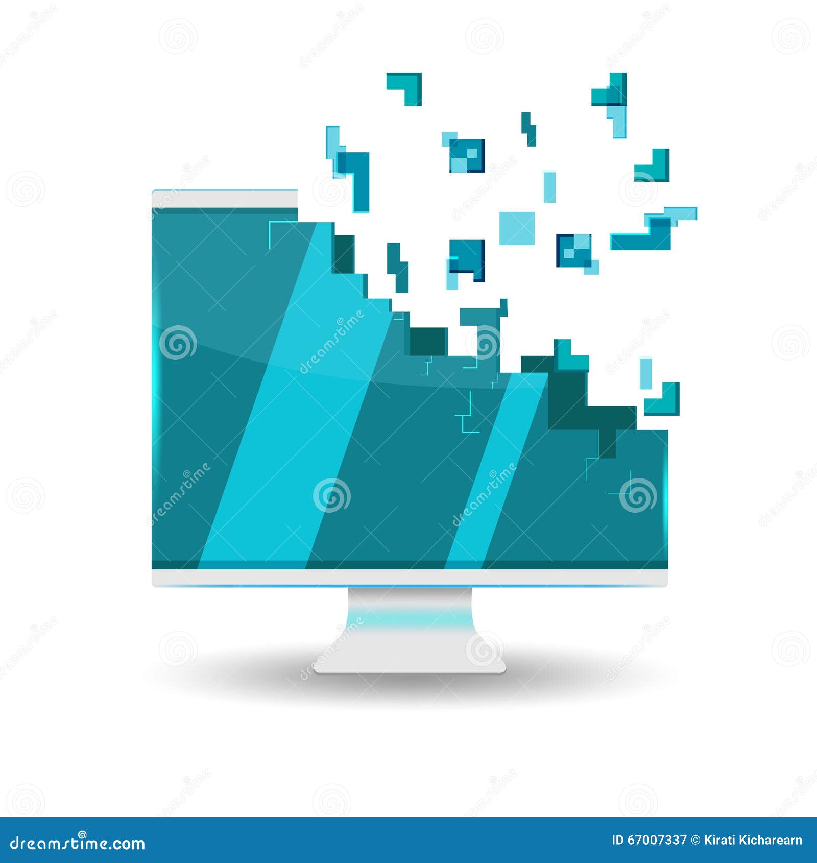 Monitor Digital Blue Pixel Logo Vector Royalty-Free Stock Photo ...