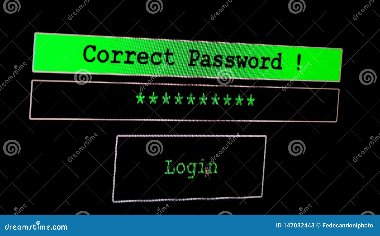 Monitor Display with Text Correct Password Stock Illustration ...