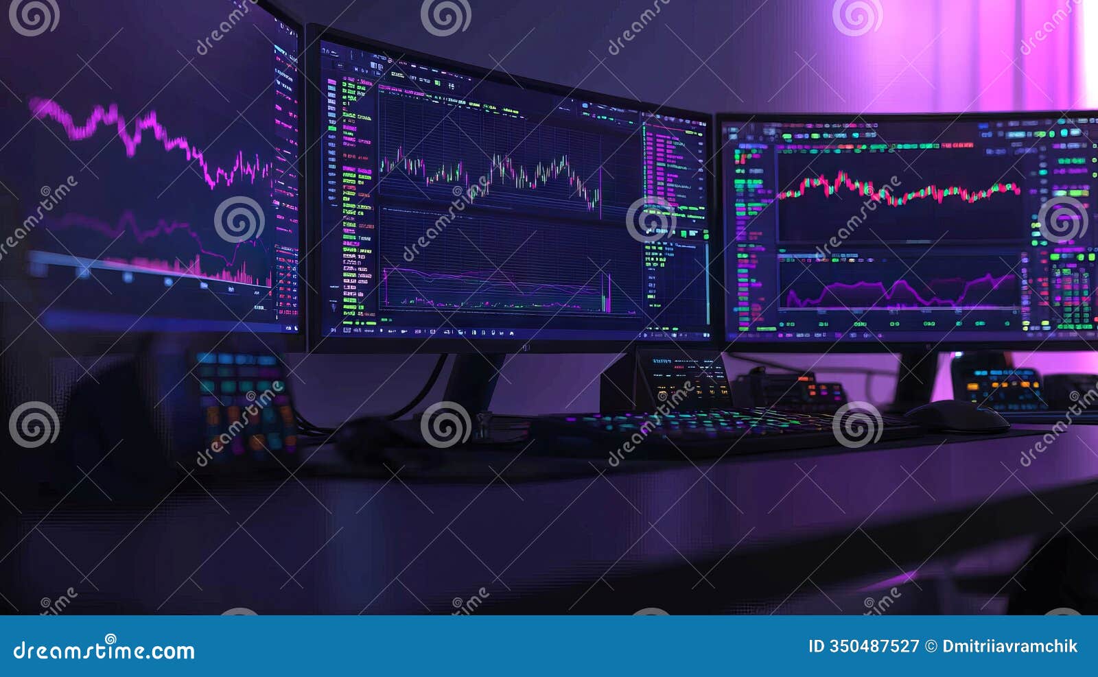Monitor Displaying a Dashboard with Real-time Data Analytics, Graphs ...