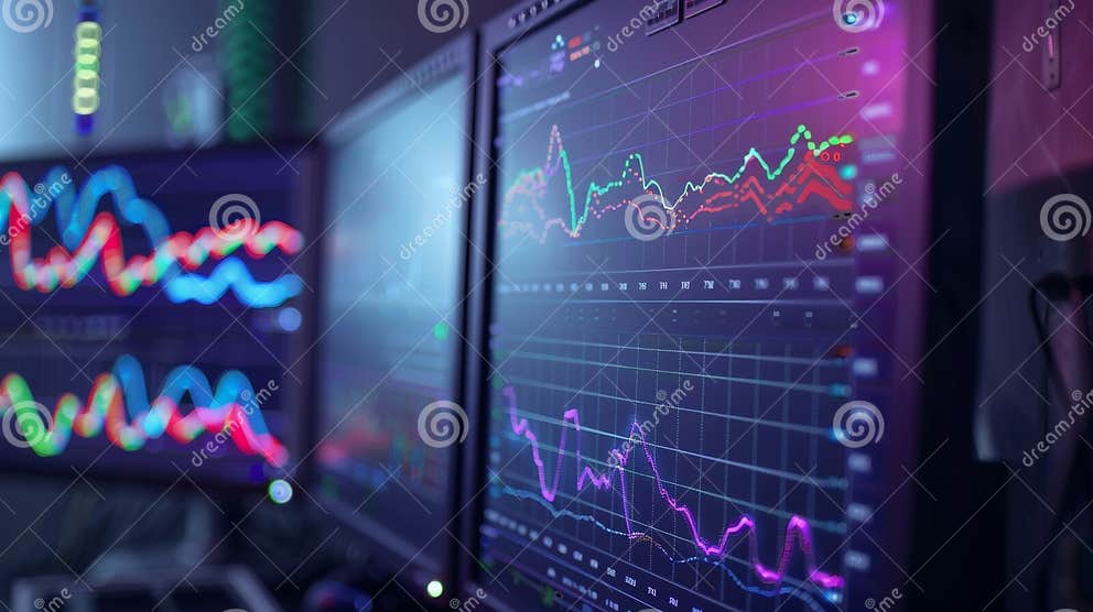 A Monitor Displaying Realtime Data and Graphs from a Connected ...