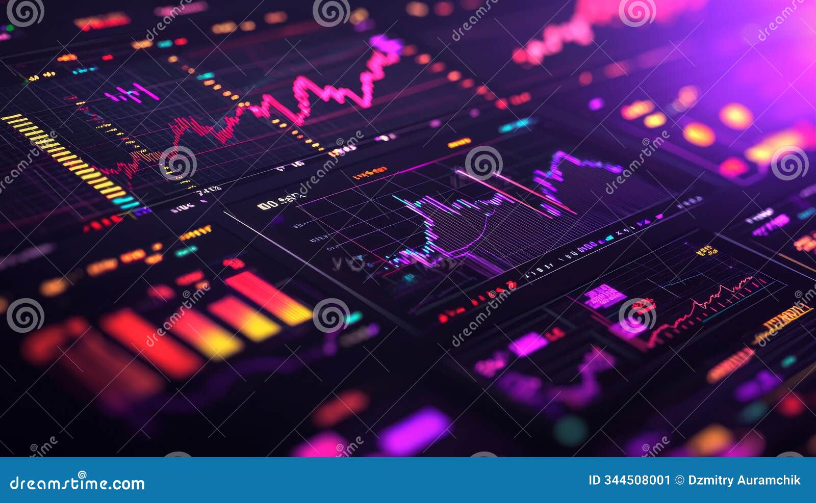 The Monitor Displays an Abstract Network Monitoring Dashboard with ...