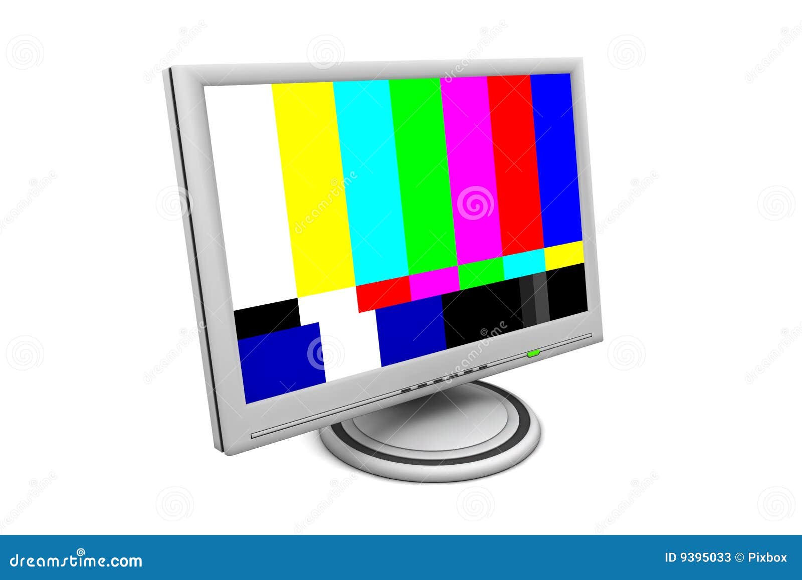 Monitor Do écran Plano Do LCD Com Teste Padrão De Teste Ilustração ...