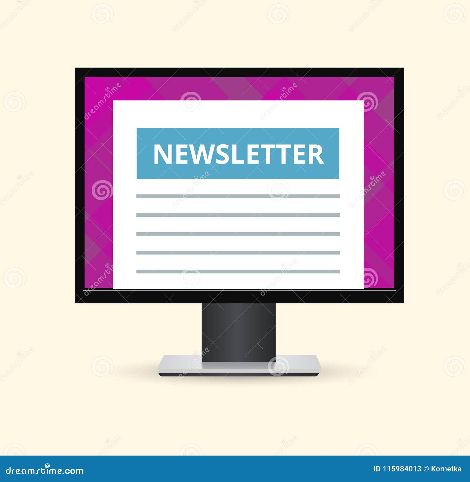 Monitor Do Computador Com Uma Letra Ilustração do Vetor - Ilustração de ...