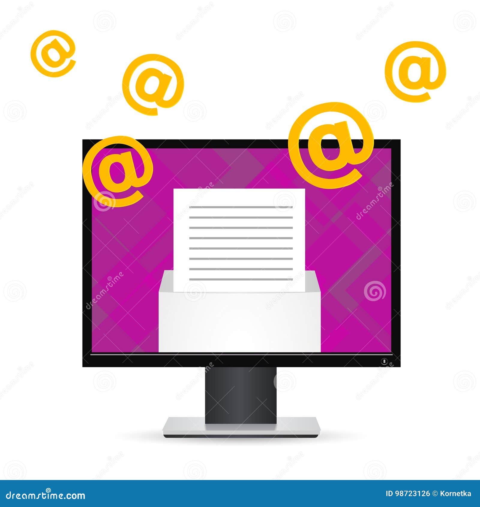 Monitor Do Computador Com Uma Letra Ilustração do Vetor - Ilustração de ...