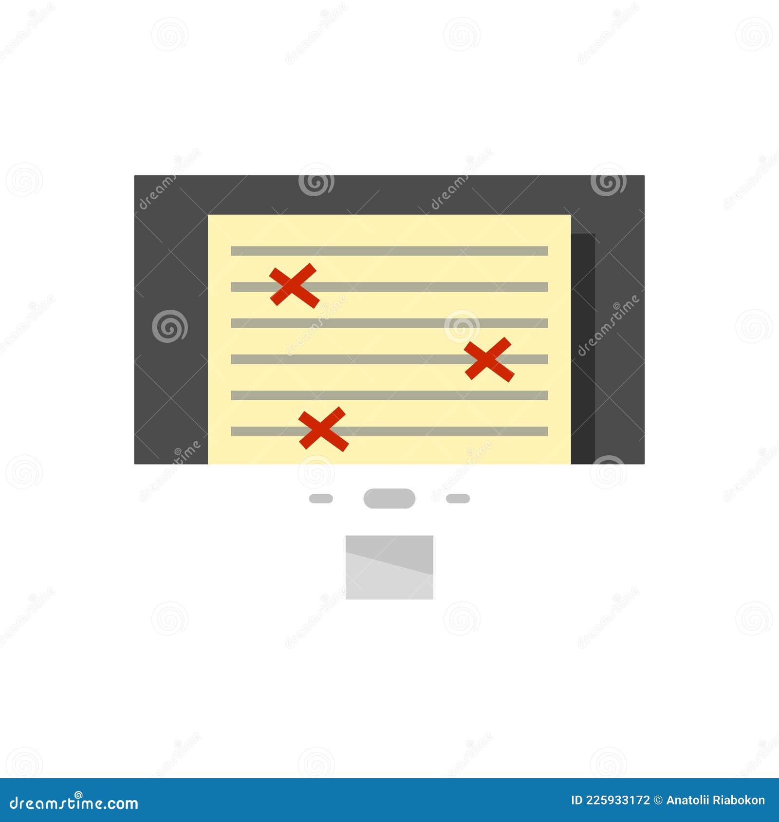 Monitor Document Editor Icon Flat Isolated Vector Stock Vector ...