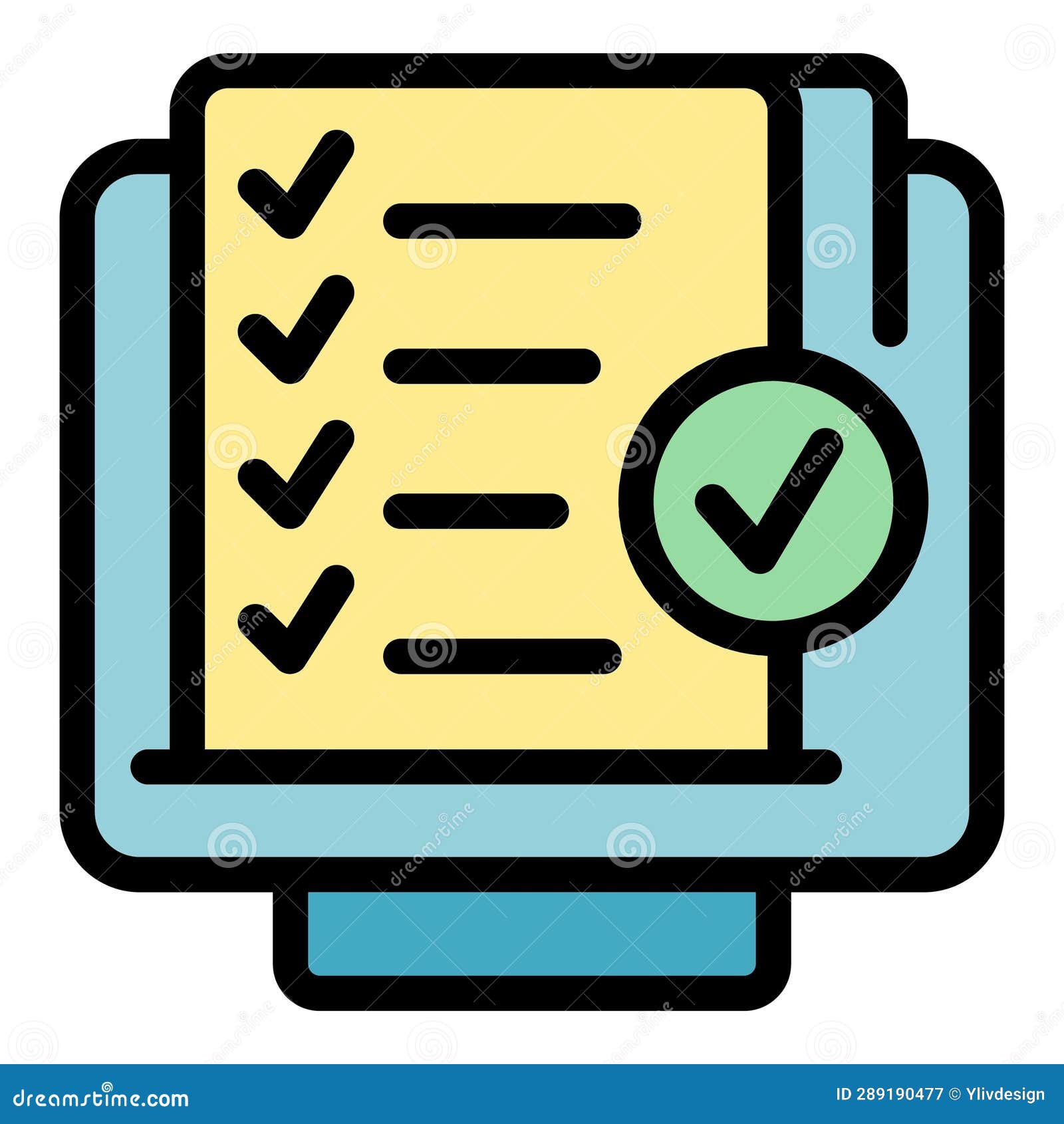 Monitor Document Icon Vector Flat Stock Illustration - Illustration of ...