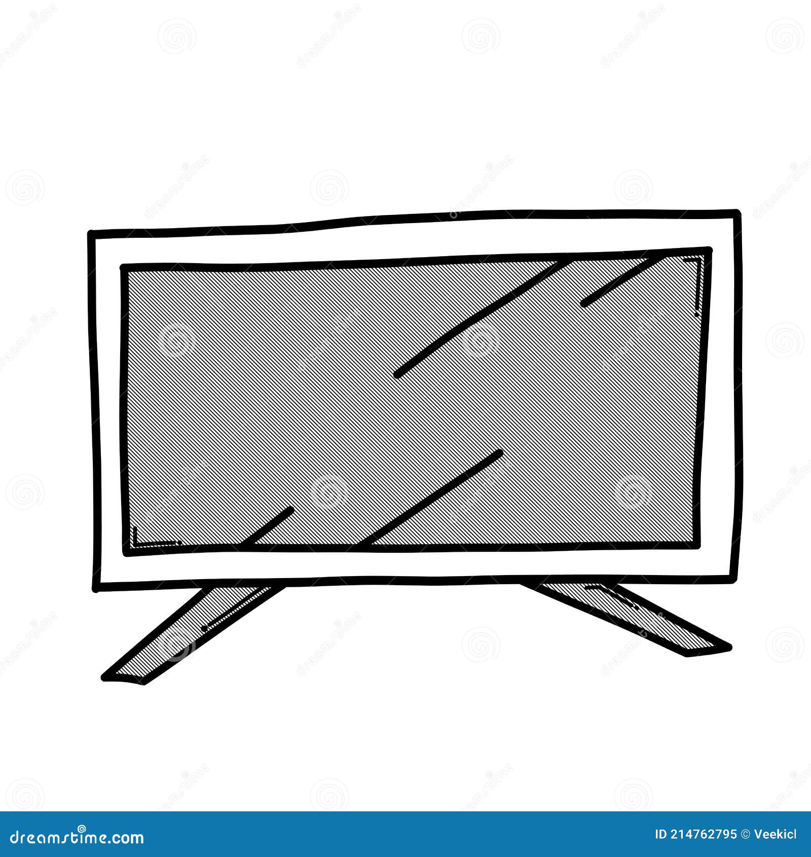 Monitor Doodle Vector Icon. Drawing Sketch Illustration Hand Drawn Line ...