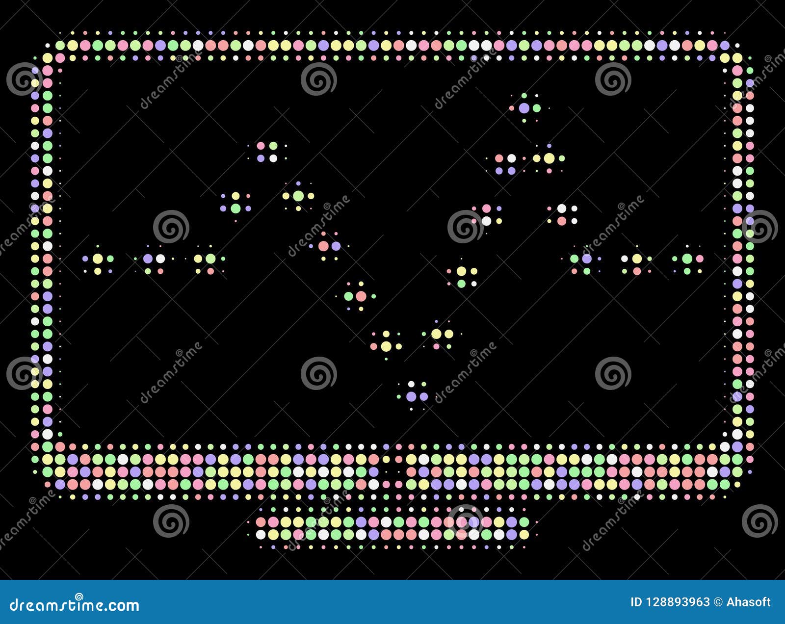 Monitor Dotted Pulse Halftone Composition of Dots Stock Vector ...