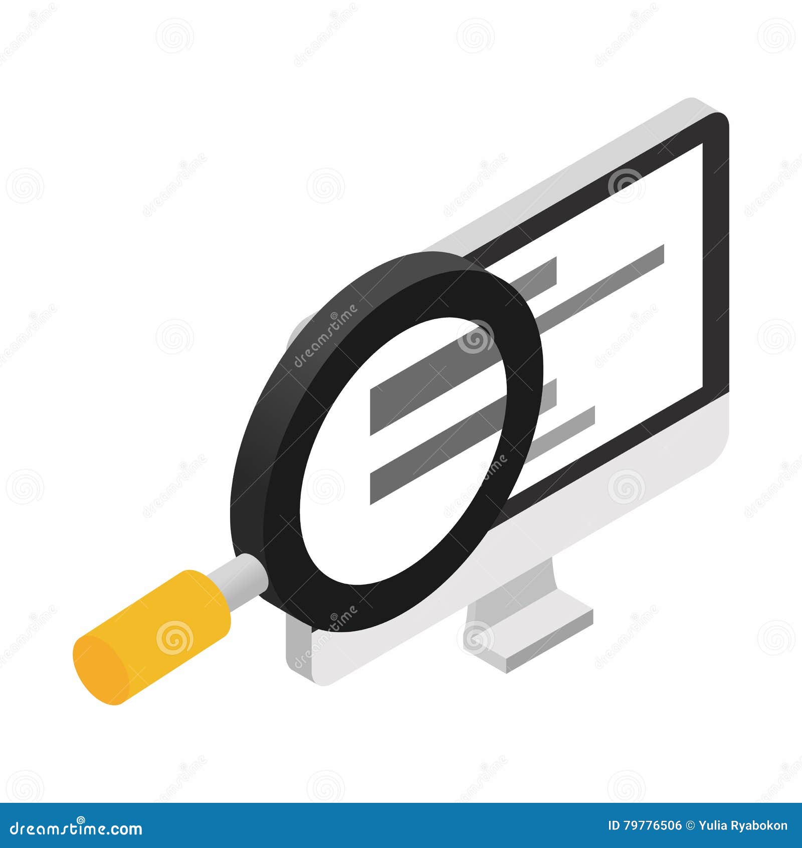 Monitor E Lupa Do Computador Ilustração do Vetor - Ilustração de sinal ...