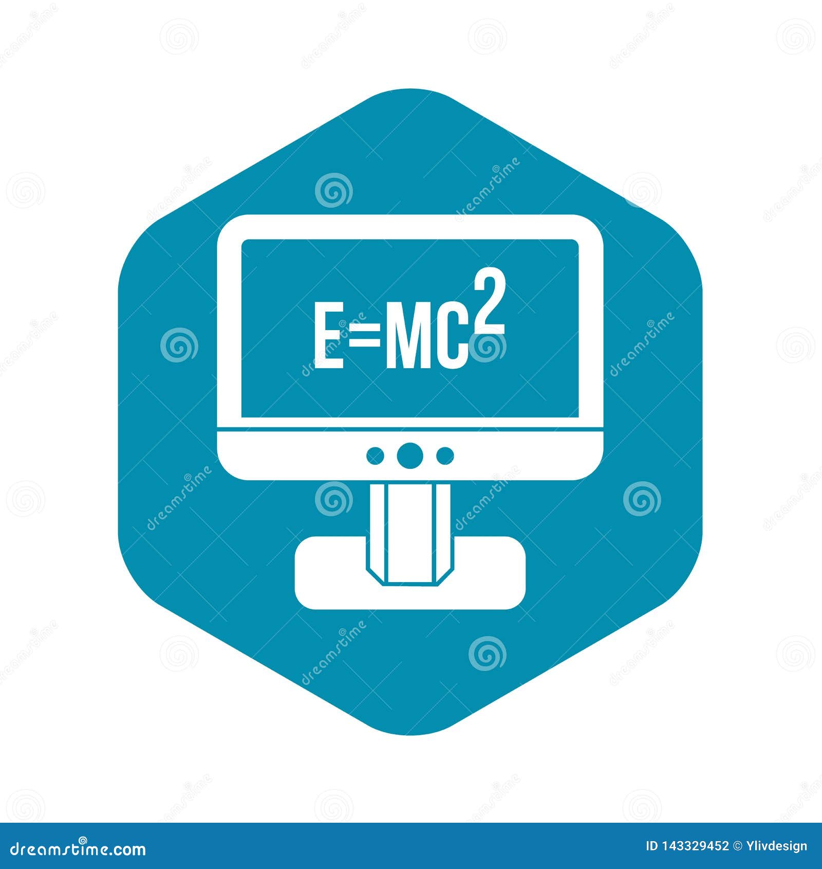 Monitor with Einstein Formula Icon, Simple Style Stock Vector ...
