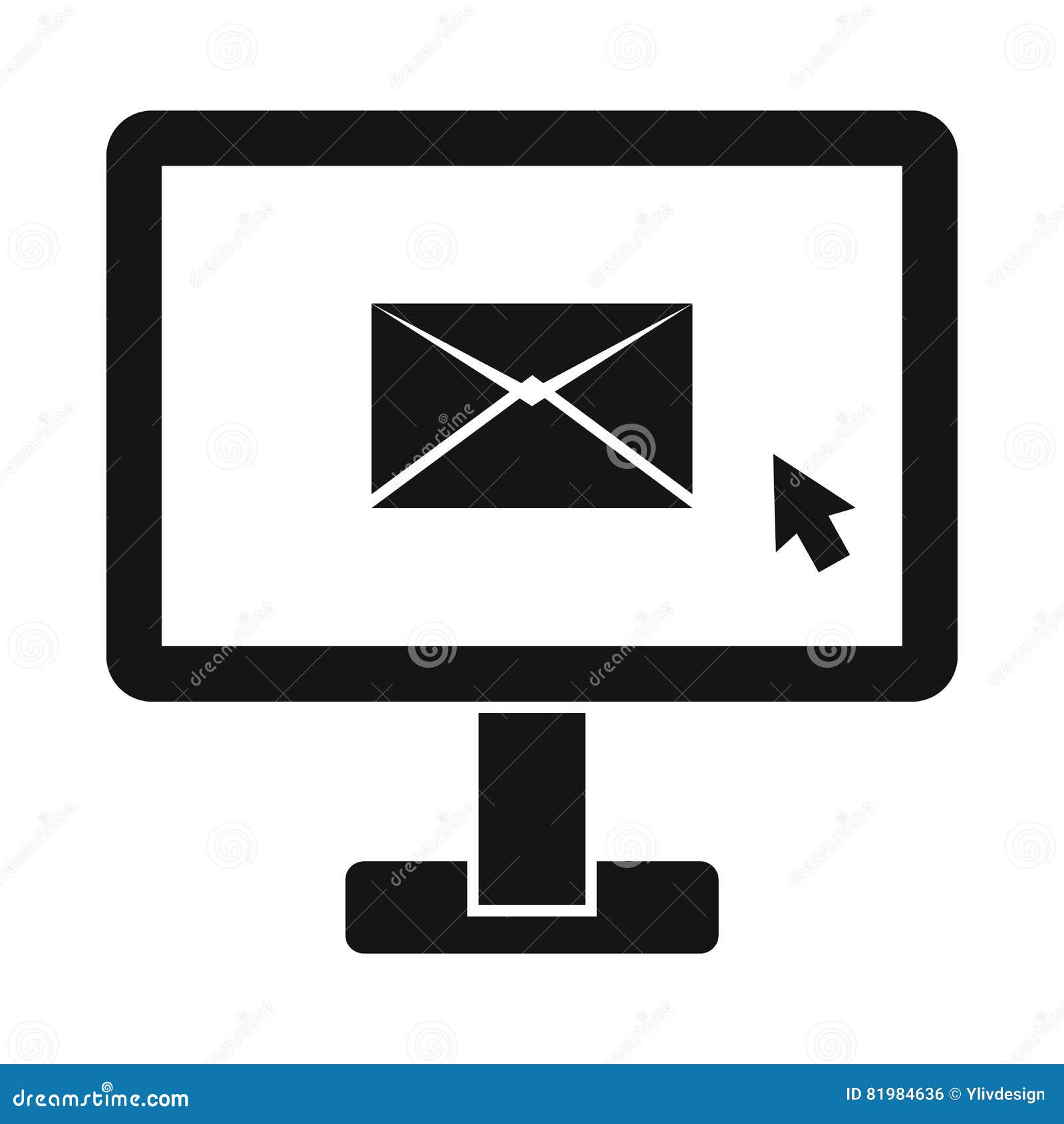 Monitor with Email Sign Icon, Simple Style Stock Vector - Illustration ... Monitor with Email Sign Icon, Simple Style Stock Vector - Illustration ...