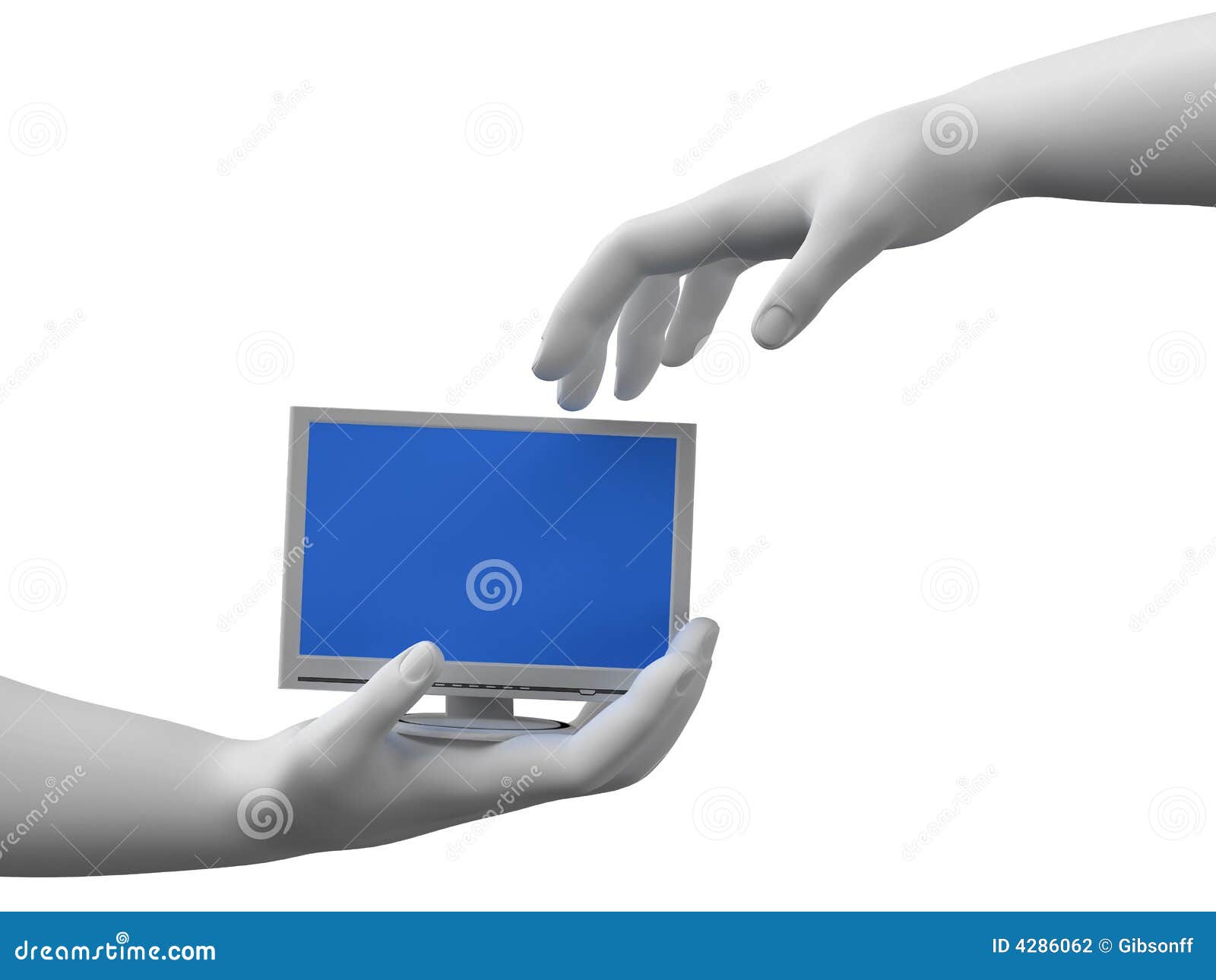 Monitor en las manos foto de archivo. Imagen de monitor - 4286062